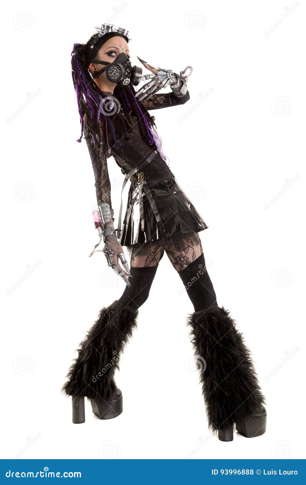 Cyber-Gothic girl stock photo. Image of female, face - 93996888
