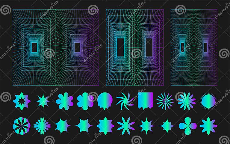 Cyber Grid, Punk Perspective Rectangular Tunnels and Y2k Psychedelic ...
