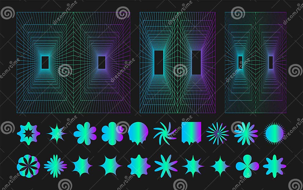 Cyber Grid, Punk Perspective Rectangular Tunnels and Y2k Psychedelic ...