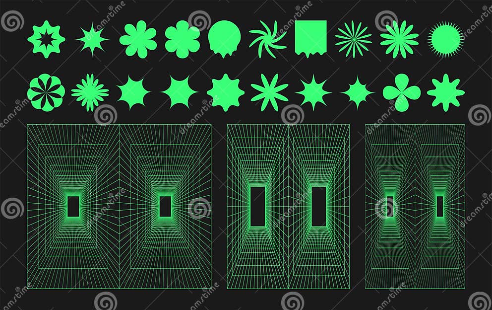 Cyber Grid, Punk Perspective Rectangular Tunnels and Y2k Psychedelic ...