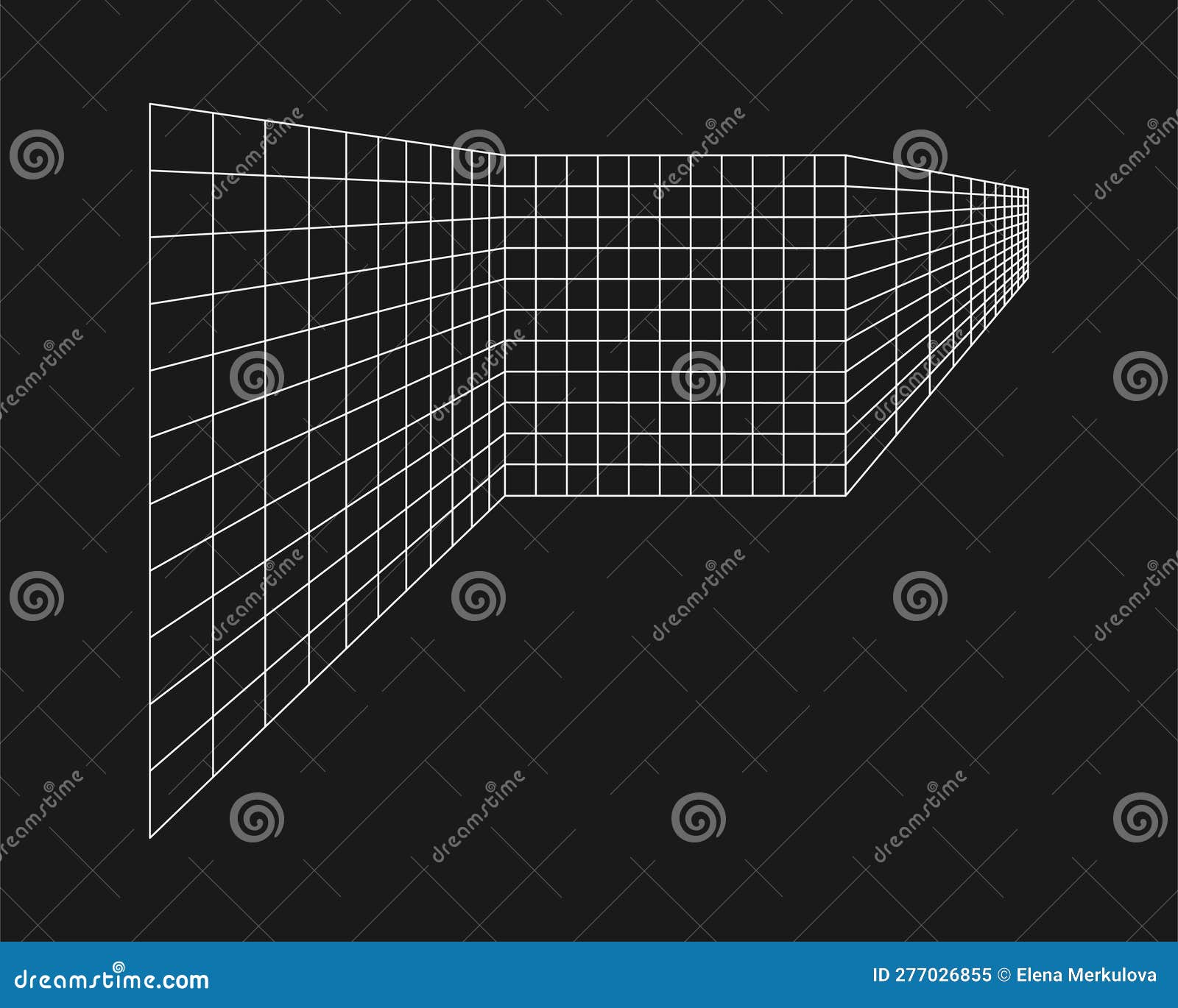 Cyber Grid Background. Wireframe Triangle Surface. 3d Computer Render ...