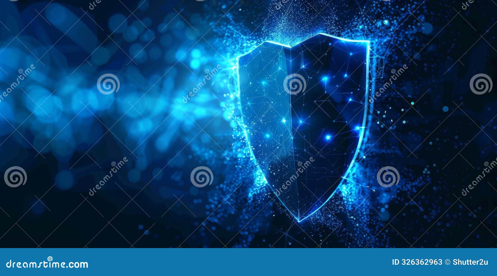 Cyber Guard Shield Glowing Blue Digital Network Defense Concept Stock ...