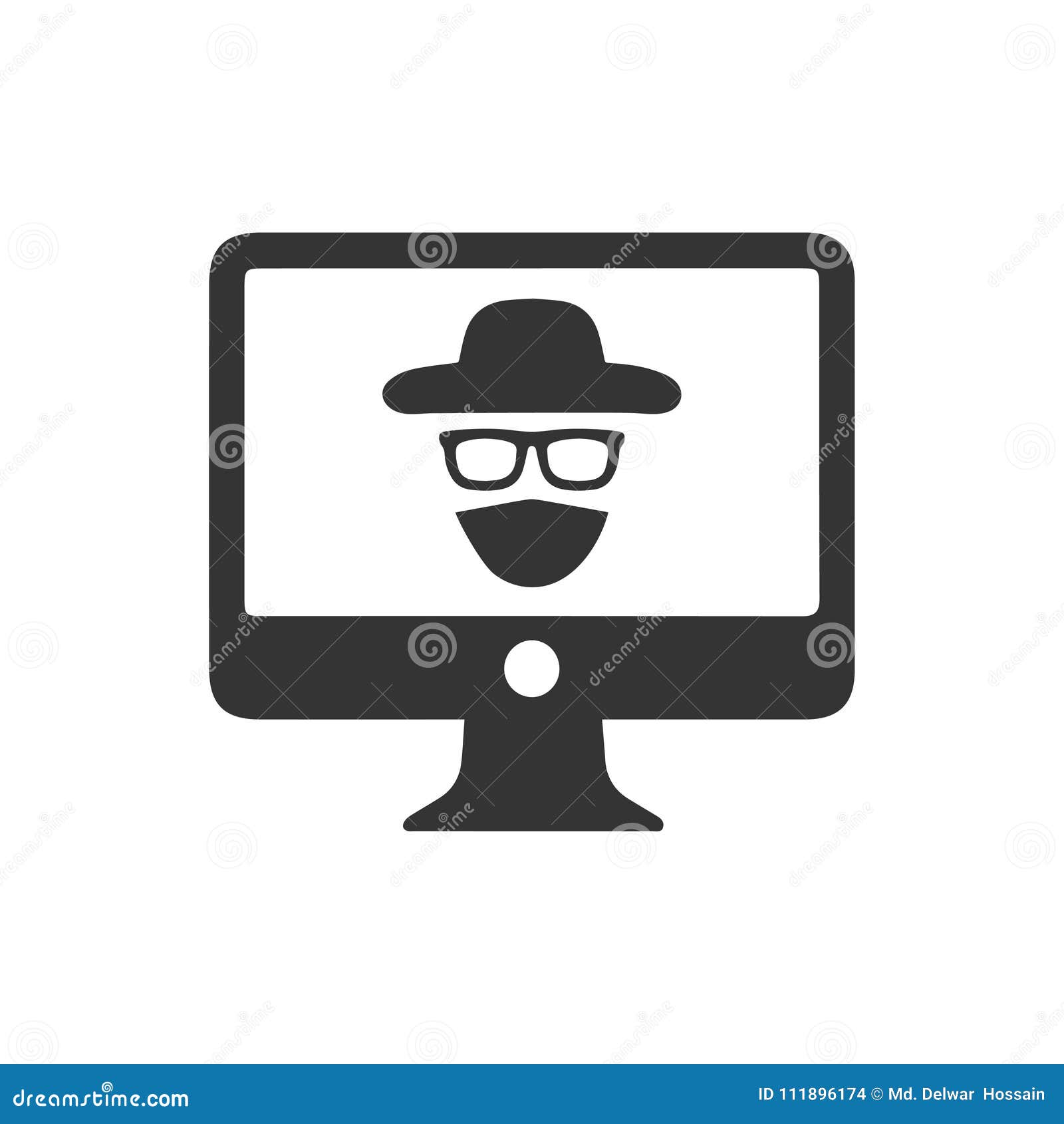 Cyber hacker icon stock illustration. Illustration of safety - 111896174