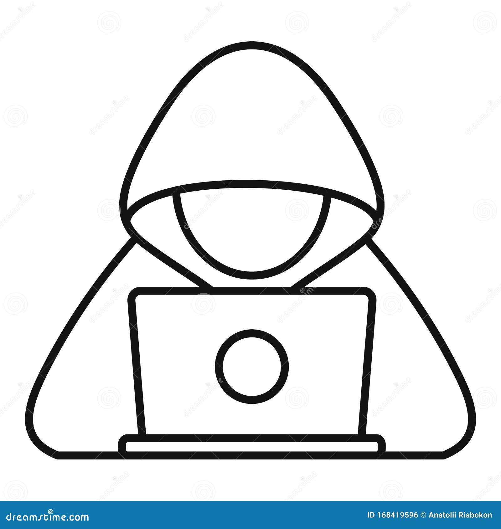 Cyber Hacker Icon Outline Style Stock Vector Illustration Of Computer Fraud 168419596