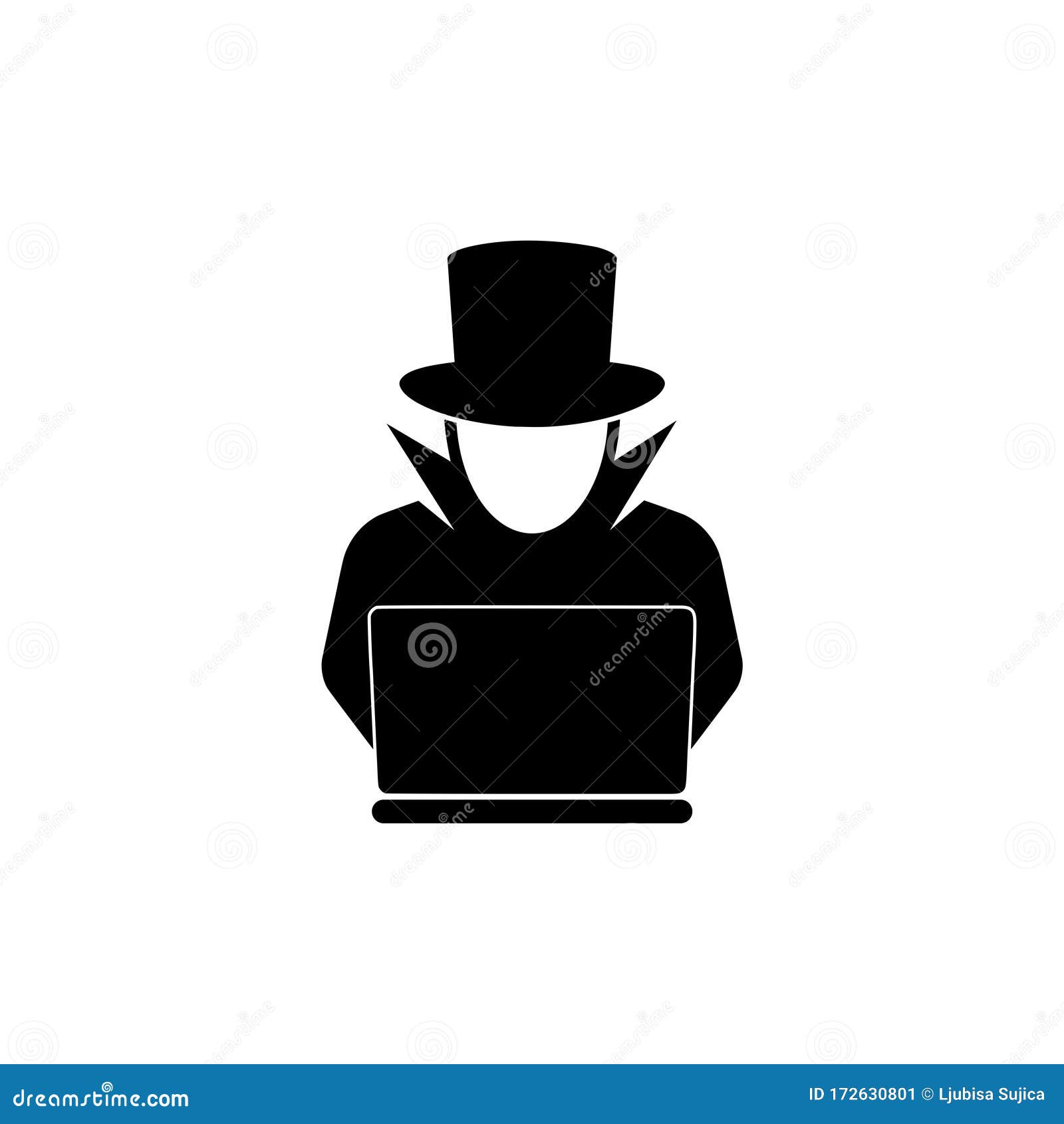 Cyber Hacker Icon Web Design Isolated on White Background Stock Vector ...