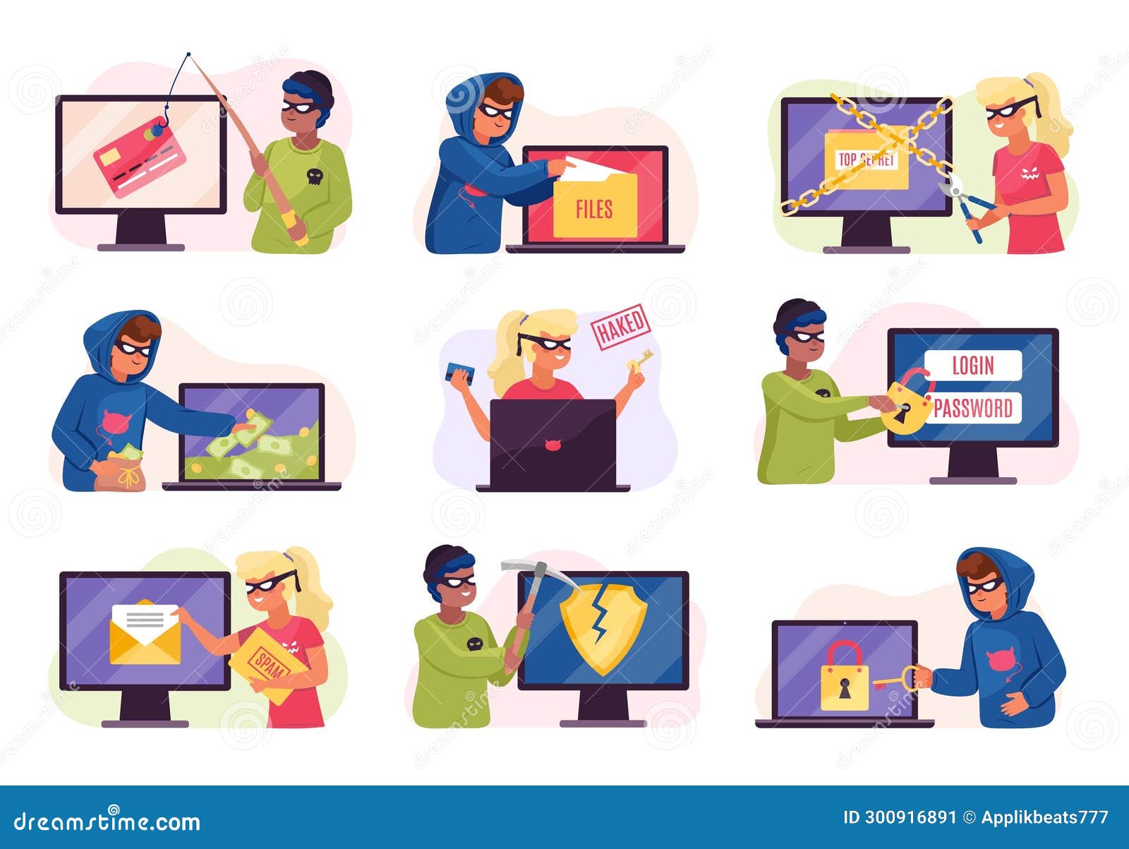 Cyber Hackers. Digital Information Thieves. Password Crackers ...