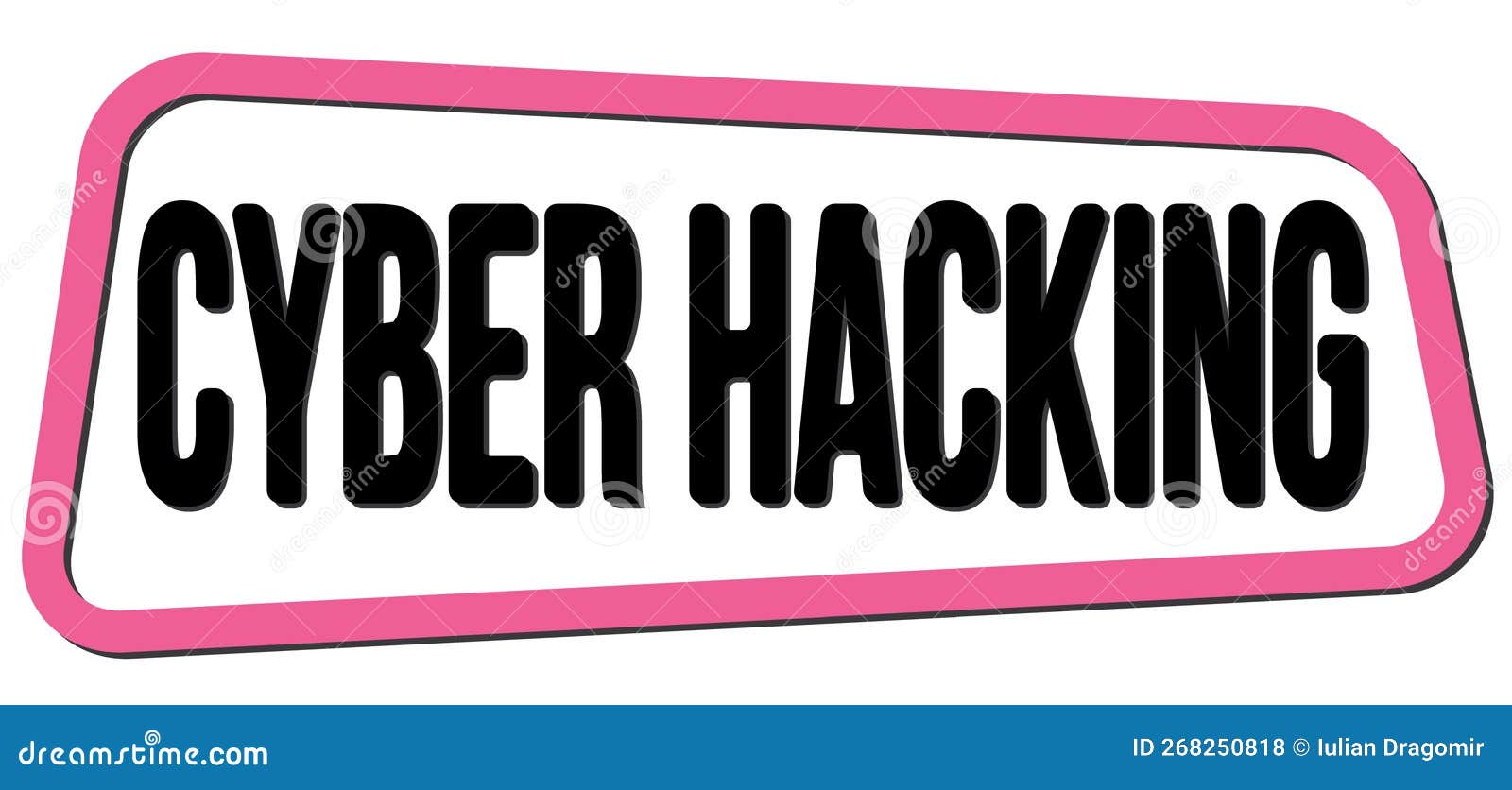 CYBER HACKING Text on Pink-black Trapeze Stamp Sign Stock Illustration ...