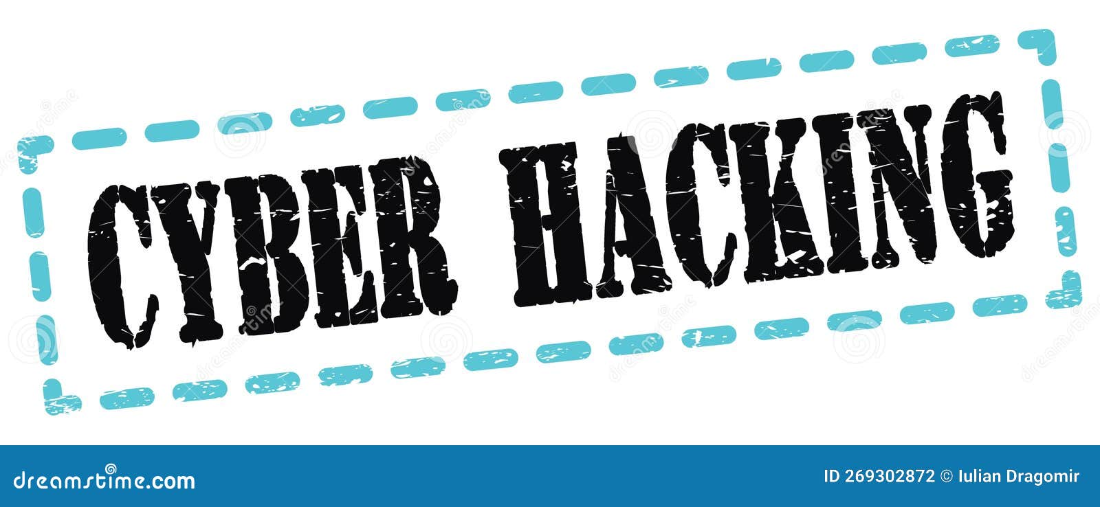 CYBER HACKING Text Written on Blue-black Stamp Sign Stock Illustration ...