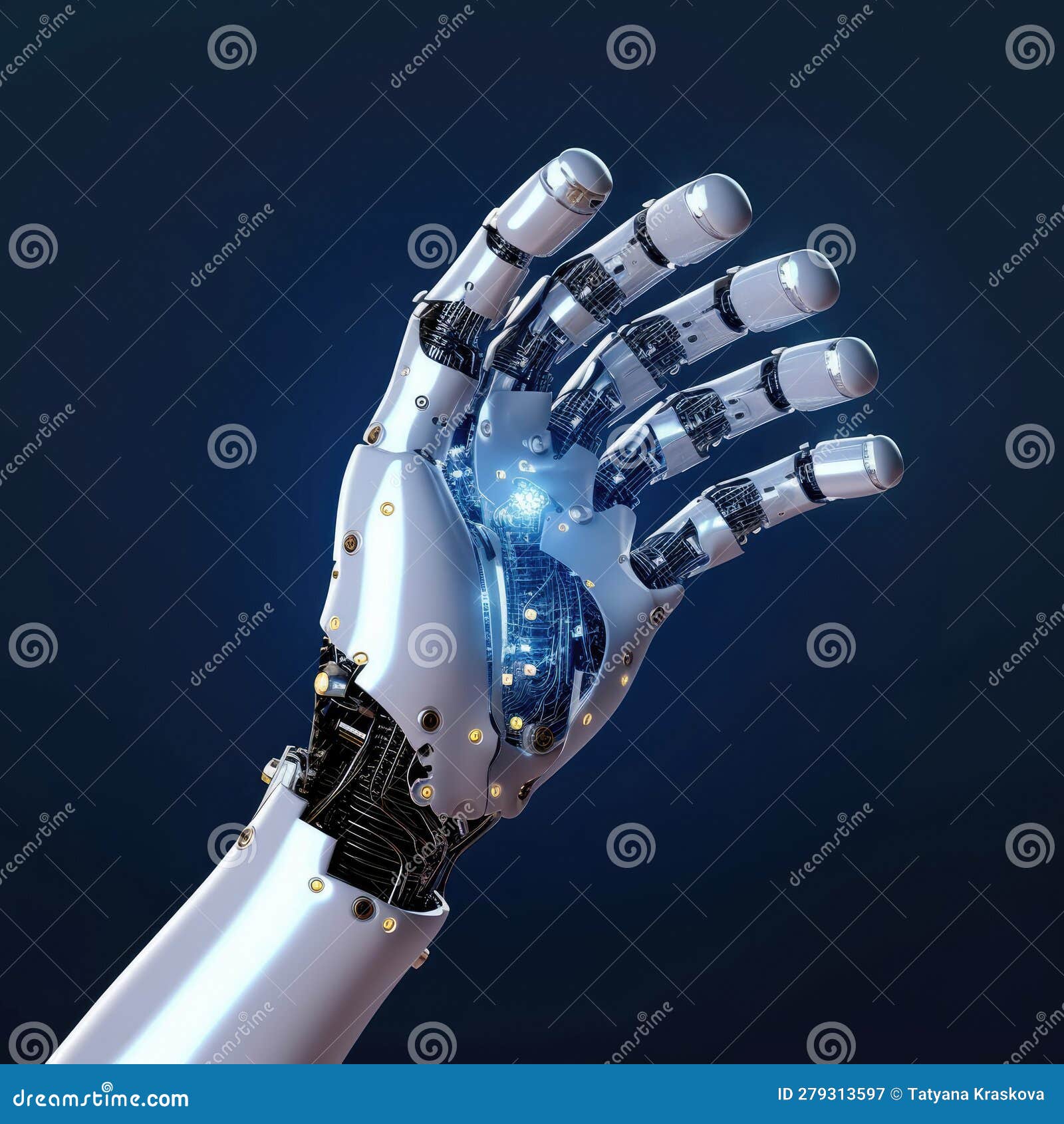 Cyber hand close-up stock illustration. Illustration of disability ...