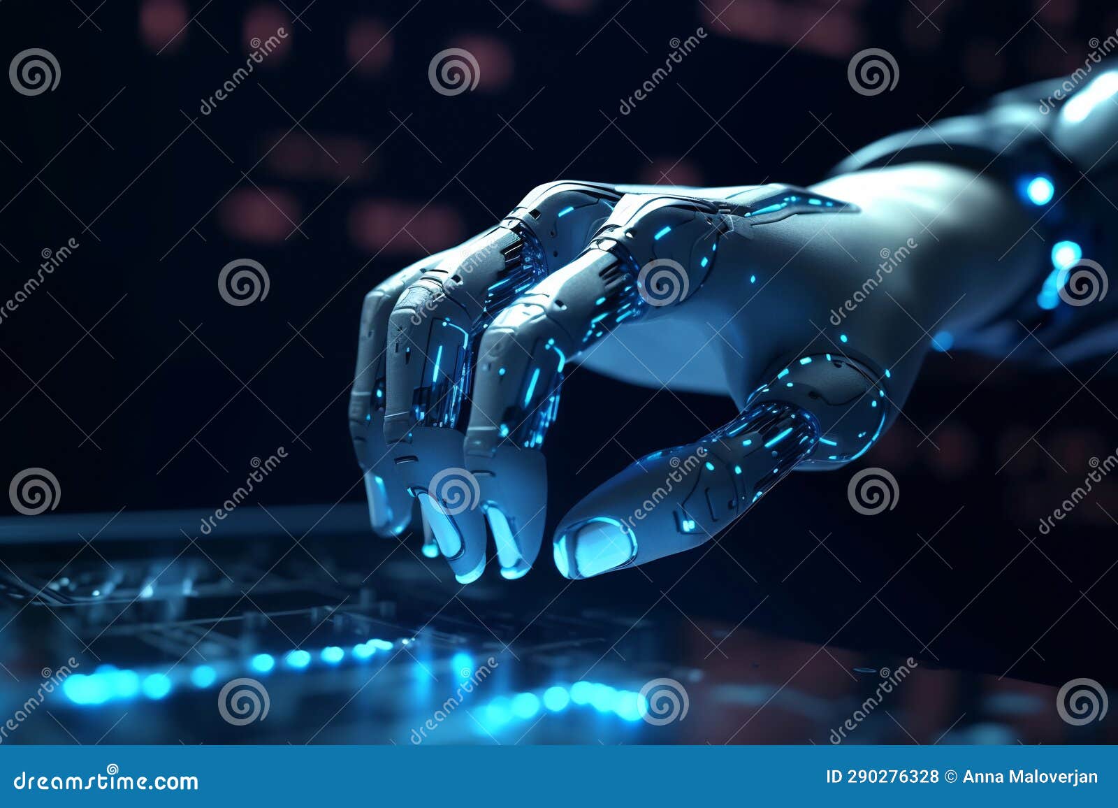 Cyber Hand Touch Digital Interface. Future Concept Technology or Cyber ...