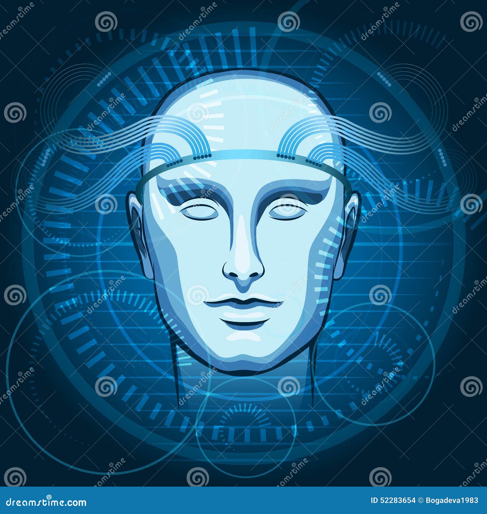 Cyber Head stock vector. Illustration of data, information - 52283654