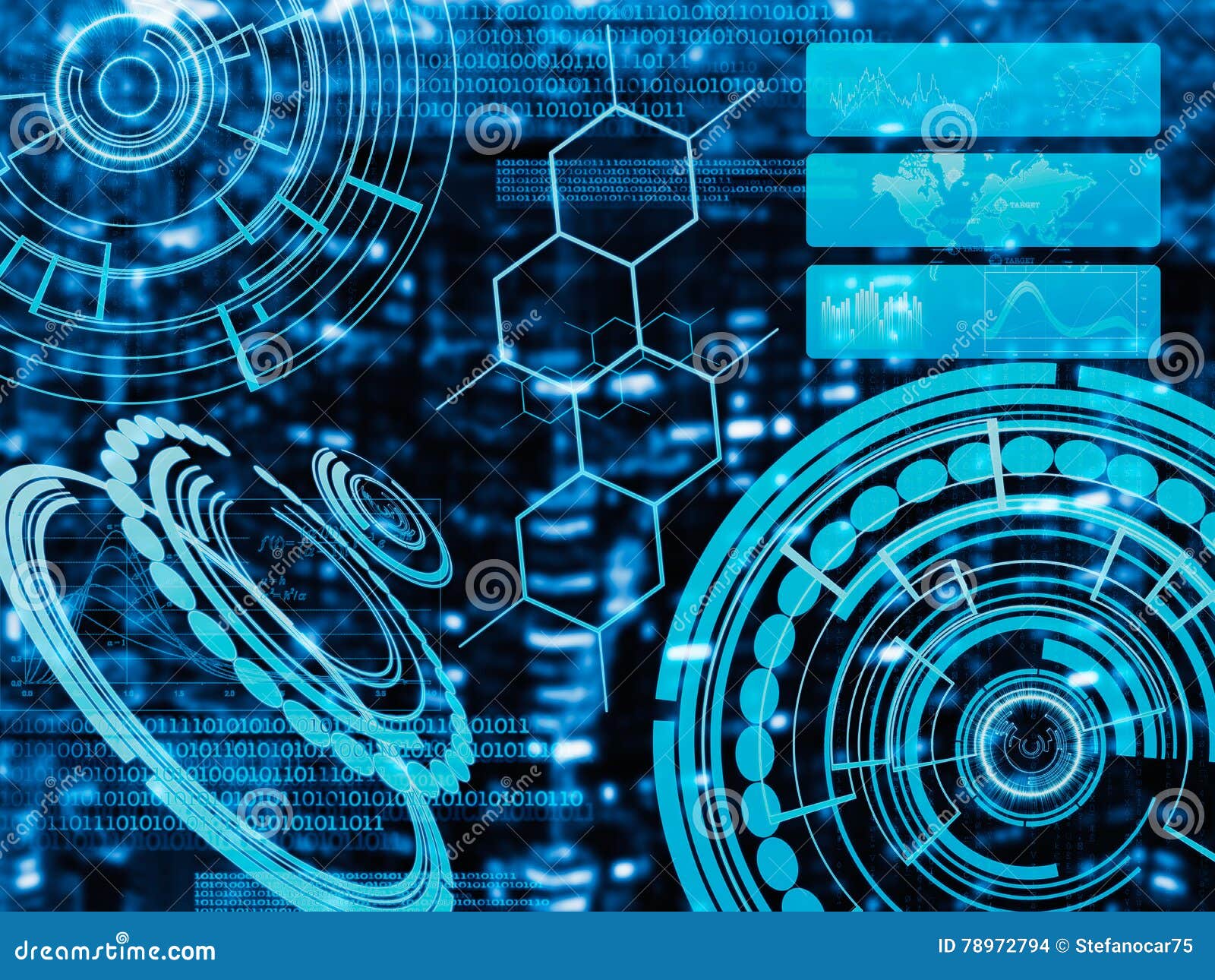 Cyber Hud Used As Electronic And Futuristic Touch Interface Stock Image ...