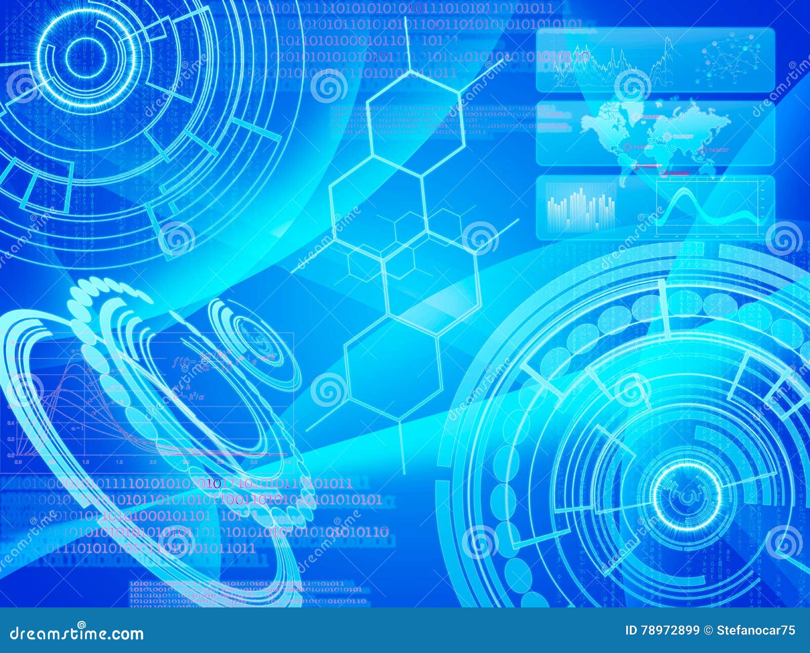 Cyber Hud Used As Electronic and Futuristic Touch Interface Stock ...