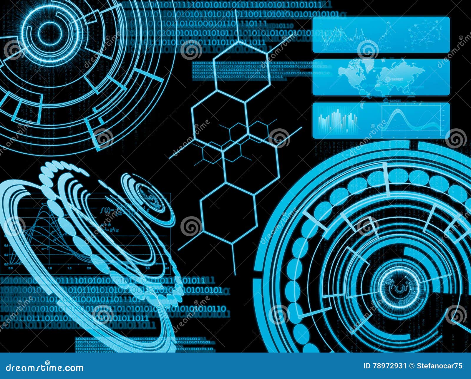 Cyber Hud Used As Electronic and Futuristic Touch Interface Stock ...