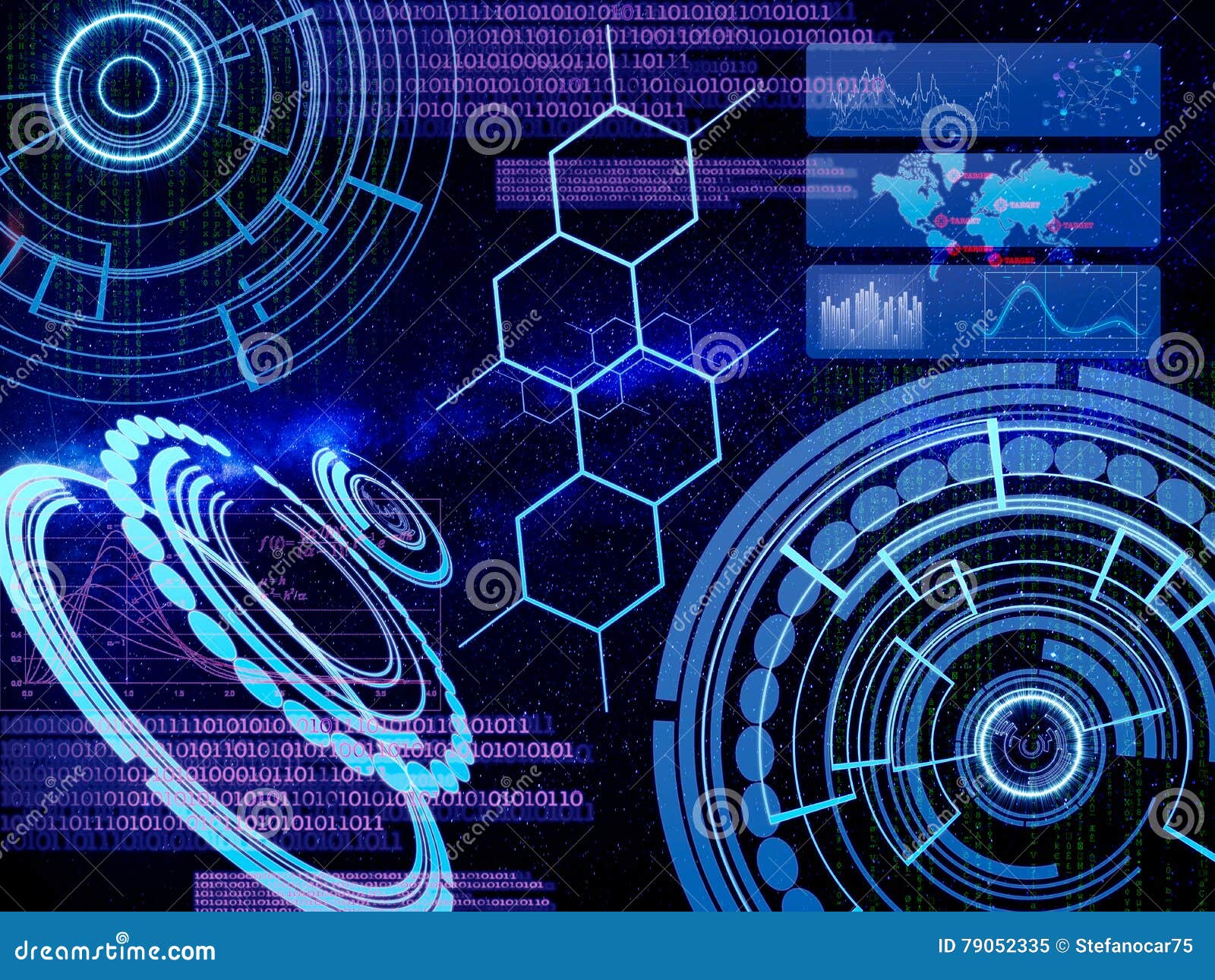 Cyber Hud Used As Electronic and Futuristic Touch Interface Stock ...