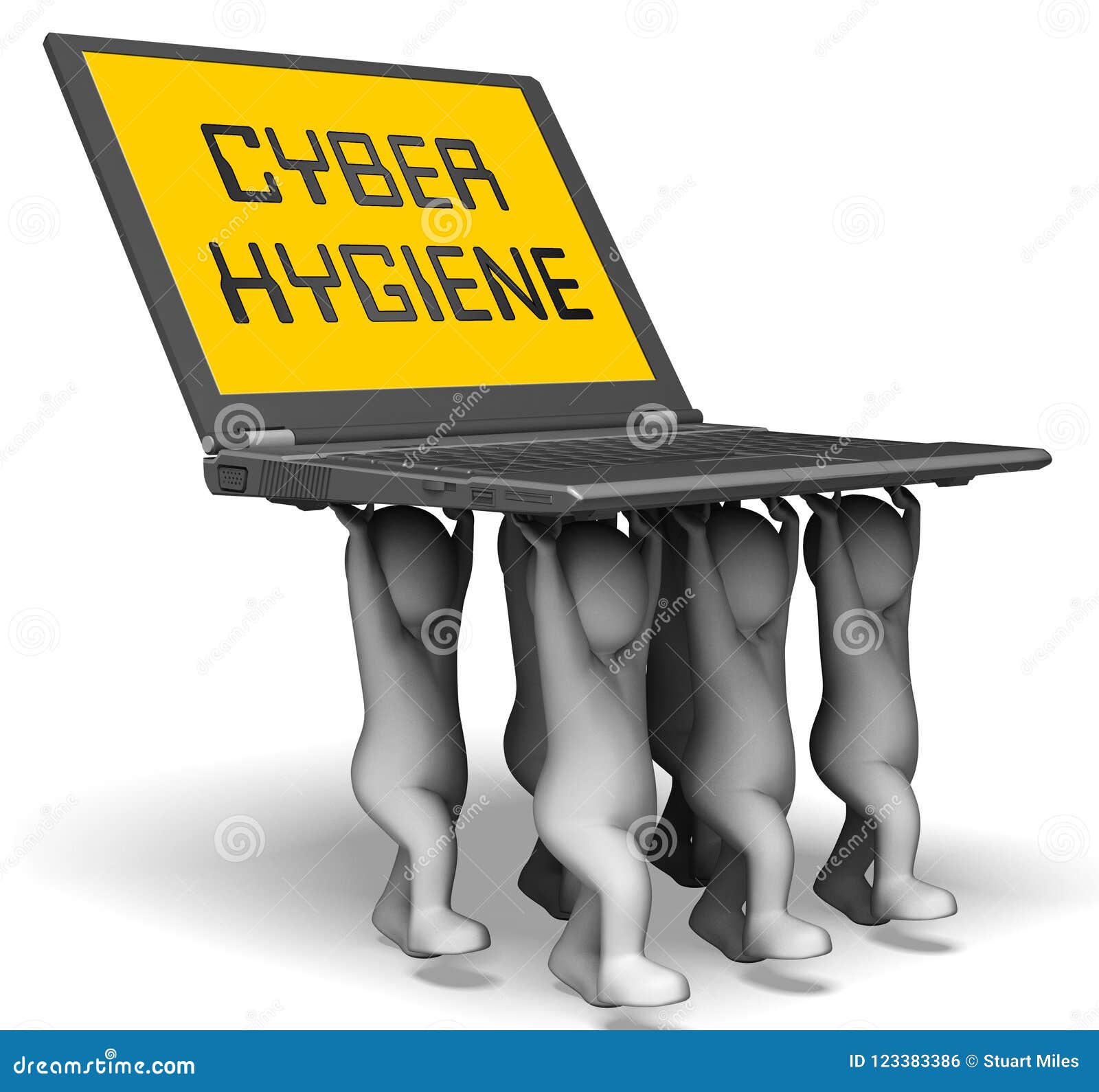 Cyber Hygiene Healthy Data Structure 3d Rendering Stock Illustration ...