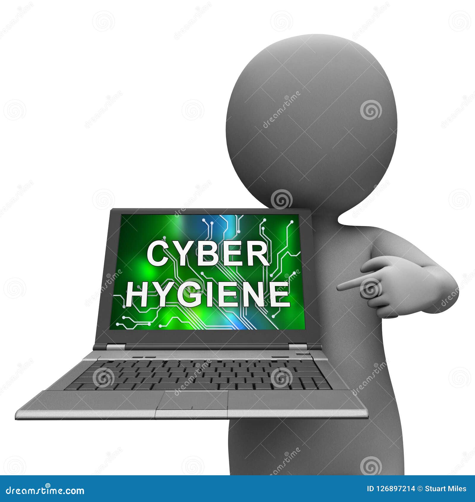 Cyber Hygiene Healthy Data Structure 3d Rendering Stock Illustration ...