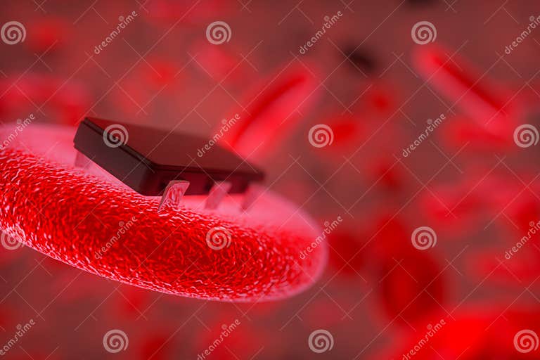 Cyber Implants in the Human Body Stock Illustration - Illustration of ...