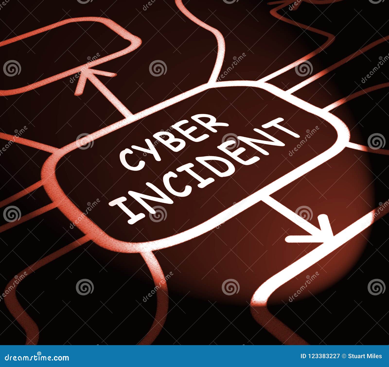 Cyber Incident Data Attack Alert 2d Illustration Stock Image ...