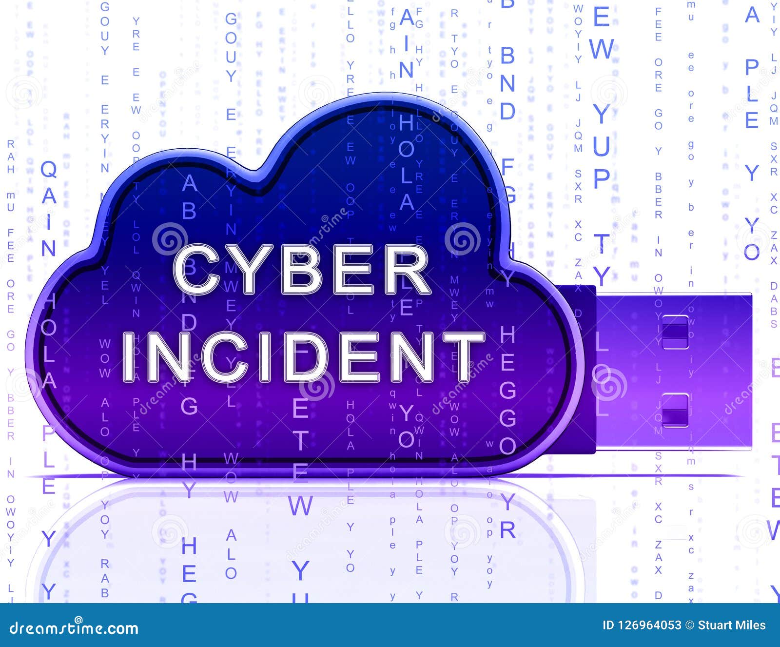 Cyber Incident Data Attack Alert 2d Illustration Stock Image ...