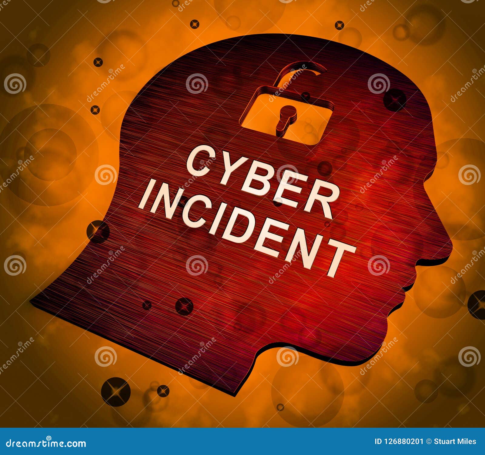 Cyber Incident Data Attack Alert 3d Rendering Stock Illustration ...