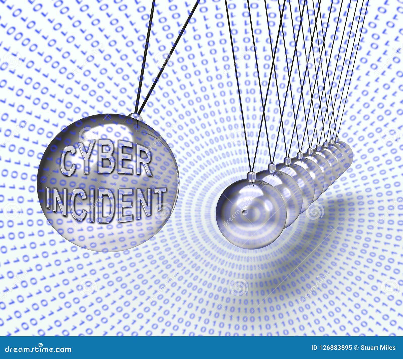 Cyber Incident Data Attack Alert 3d Rendering Stock Illustration ...