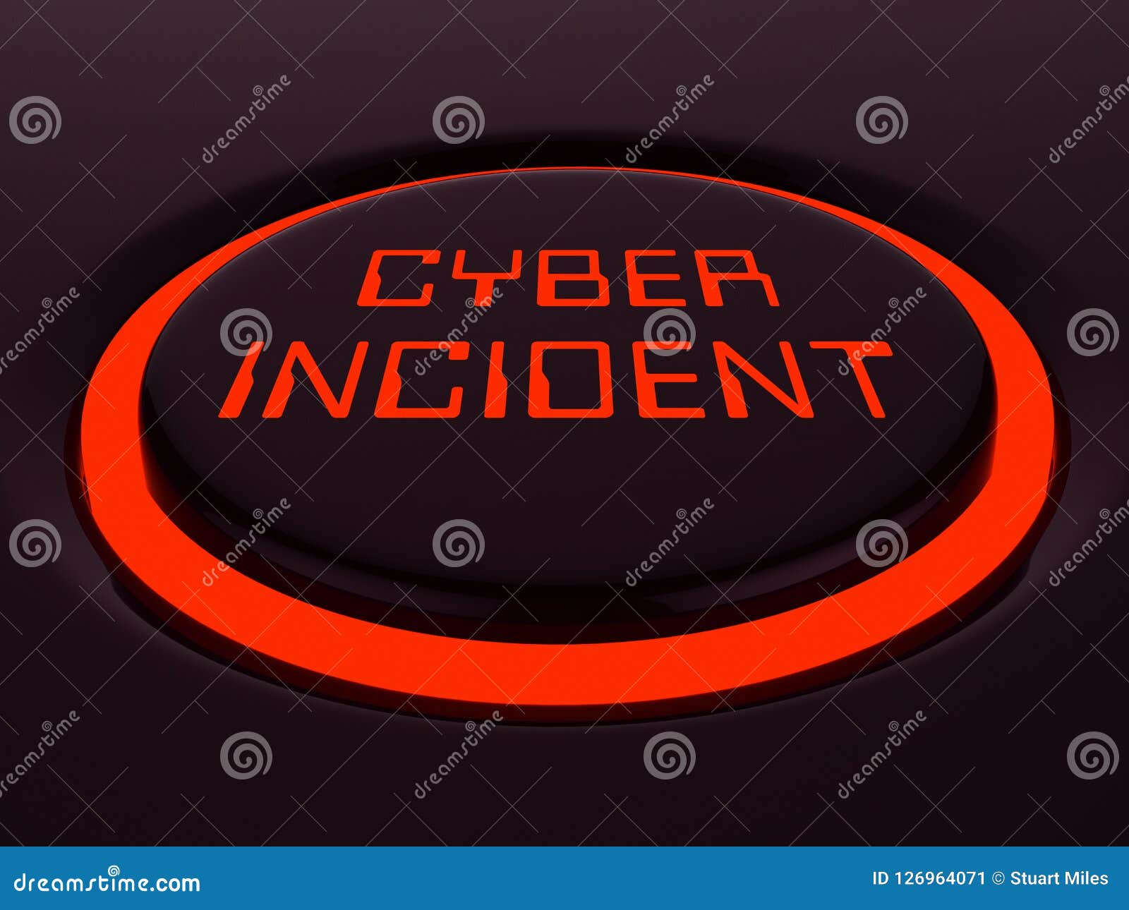 Cyber Incident Data Attack Alert 3d Rendering Stock Illustration ...