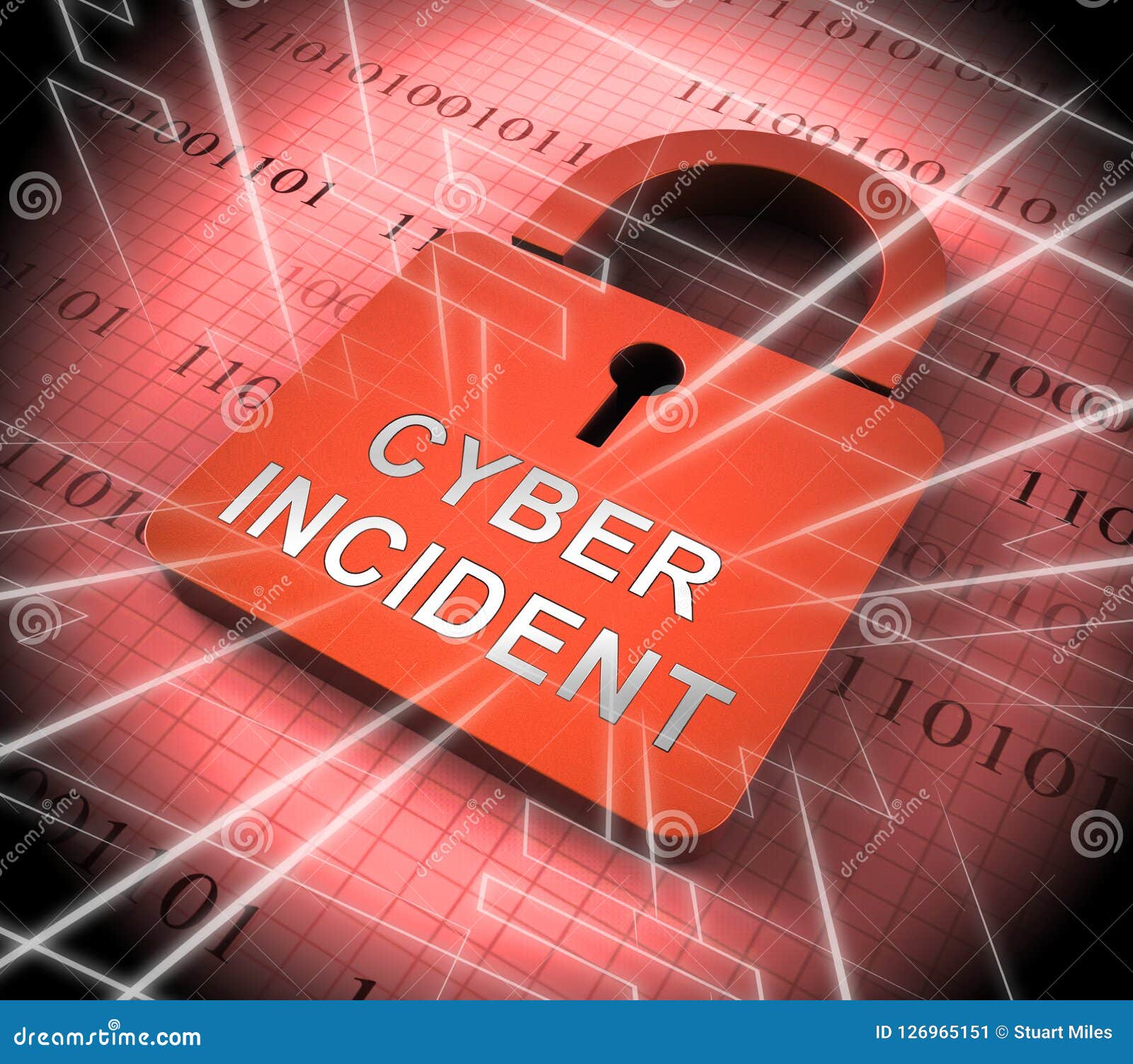 Cyber Incident Data Attack Alert 3d Rendering Stock Illustration ...