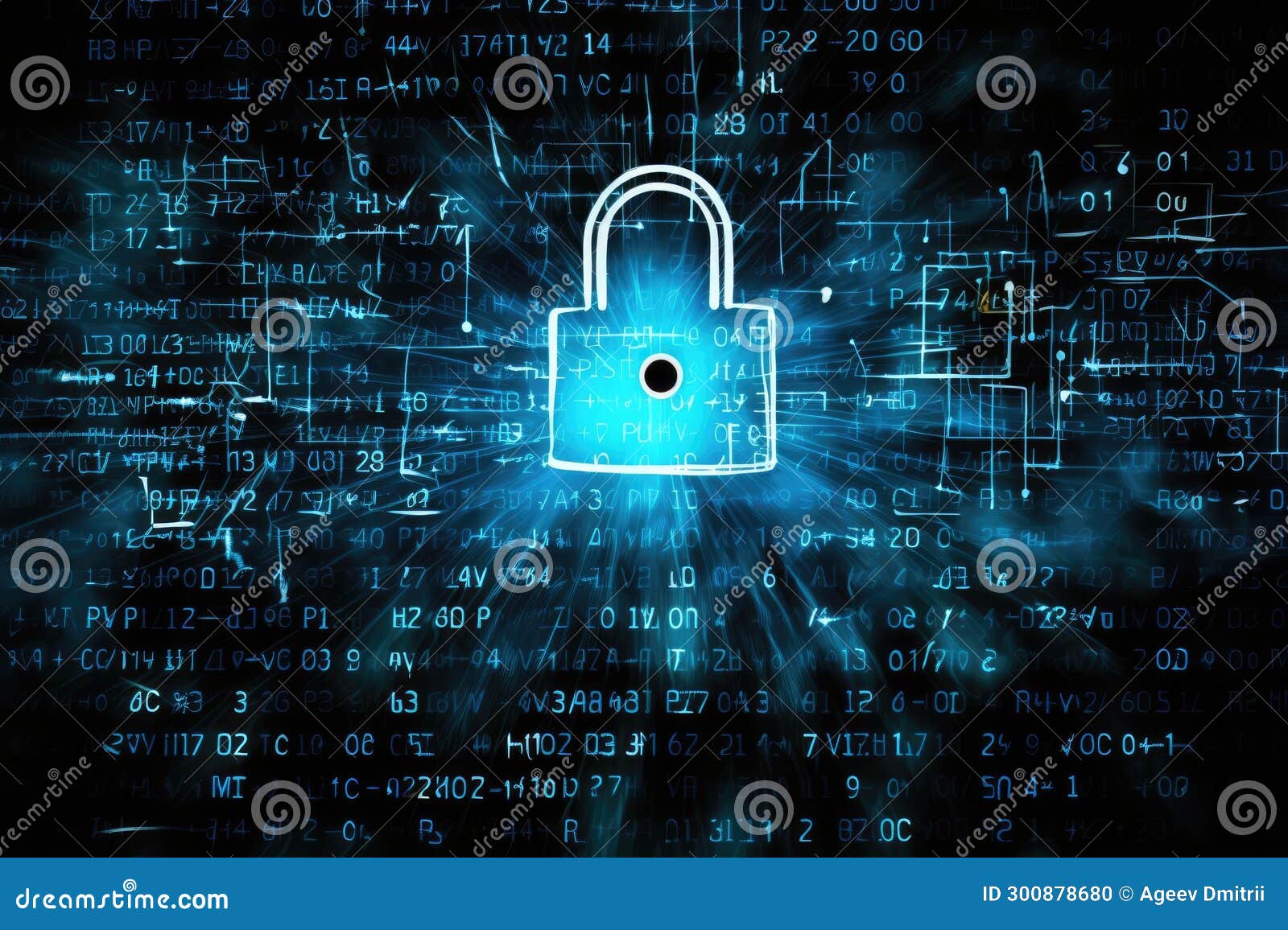 Cyber Information Secure System Protect Code Data Safety Digital ...