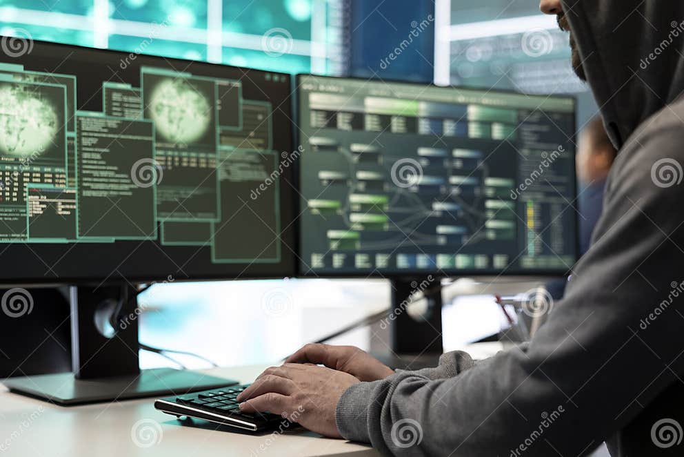 Cyber Intelligence Team of Experts in a Governmental Hacking Room Stock ...