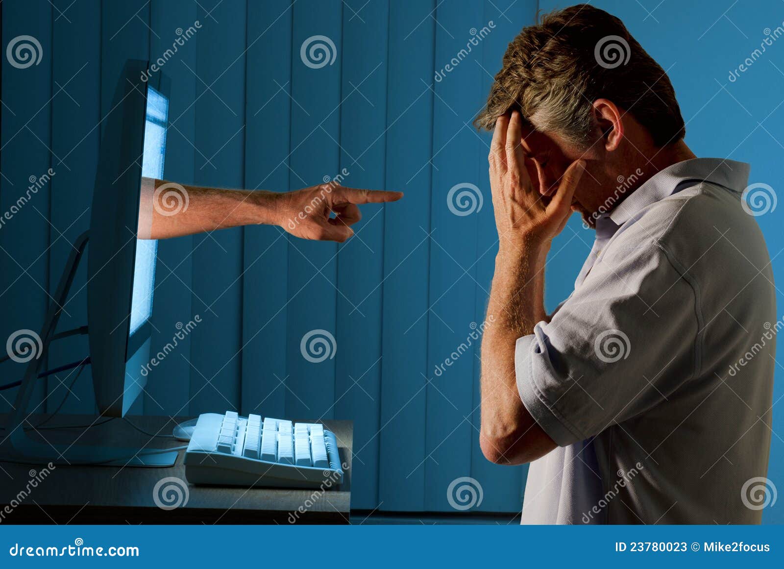 Cyber Internet Computer Bullying Man Stock Image - Image of information ...