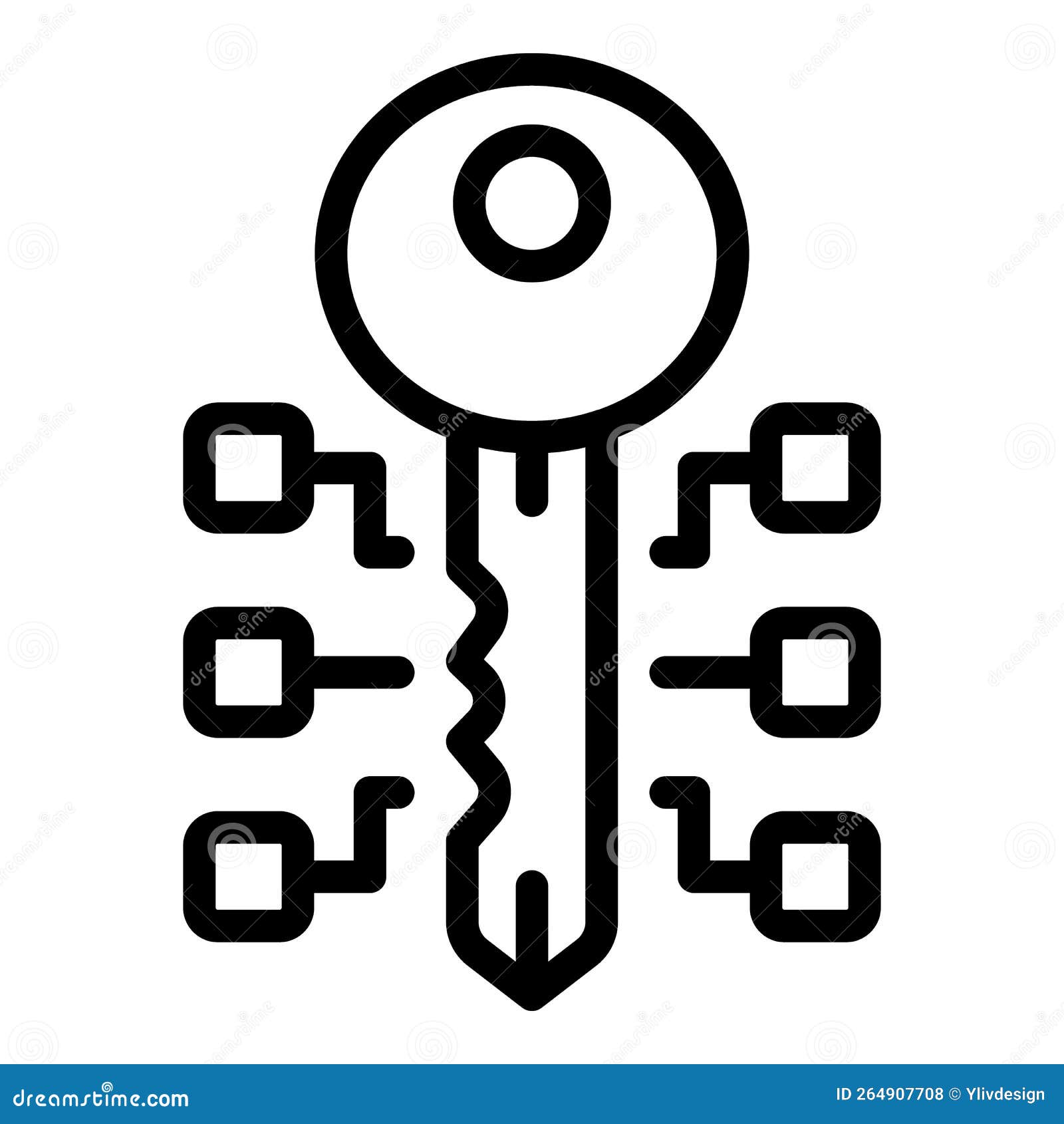 Cyber Key Icon Outline Vector. Crime Hacker Stock Vector - Illustration ...
