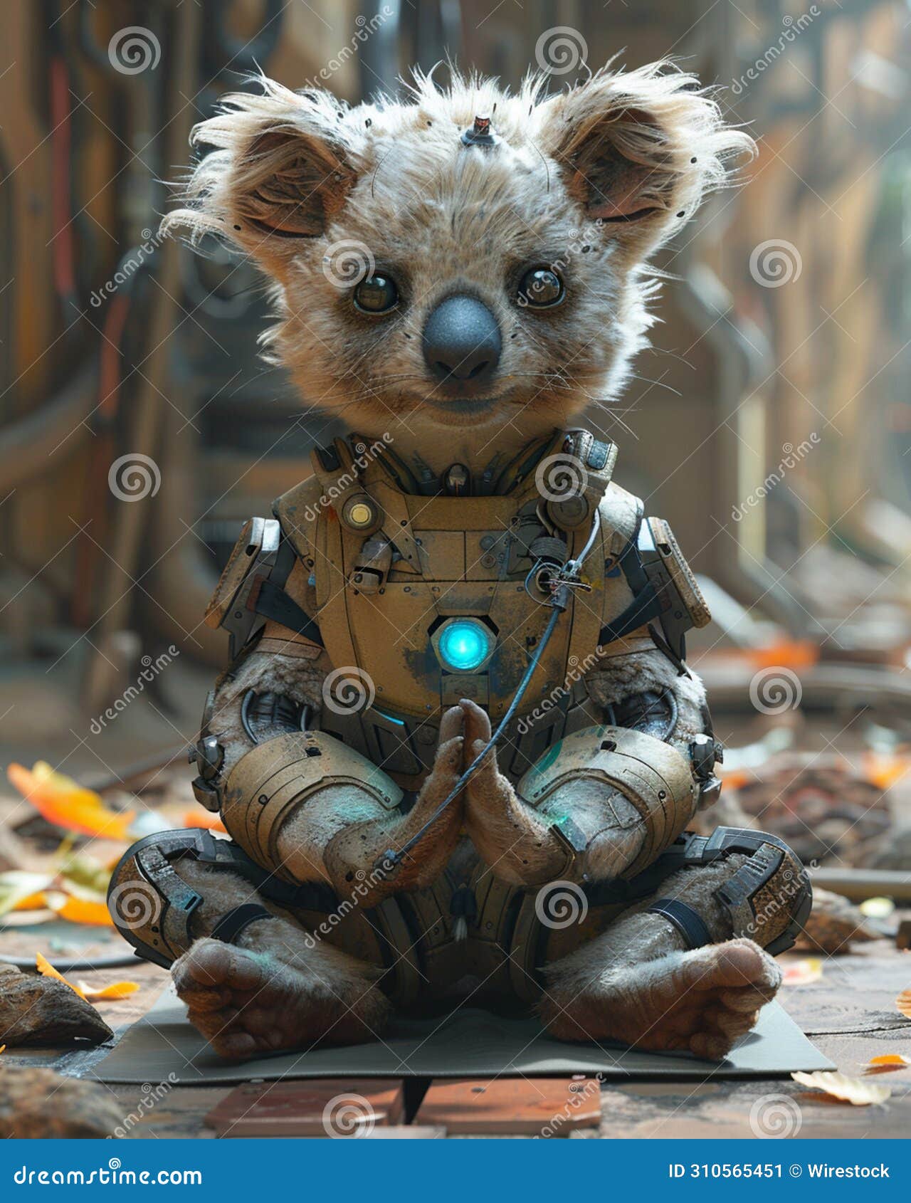 A Cyber Koala in Futuristic Armor with a Luminous Visor Stock ...