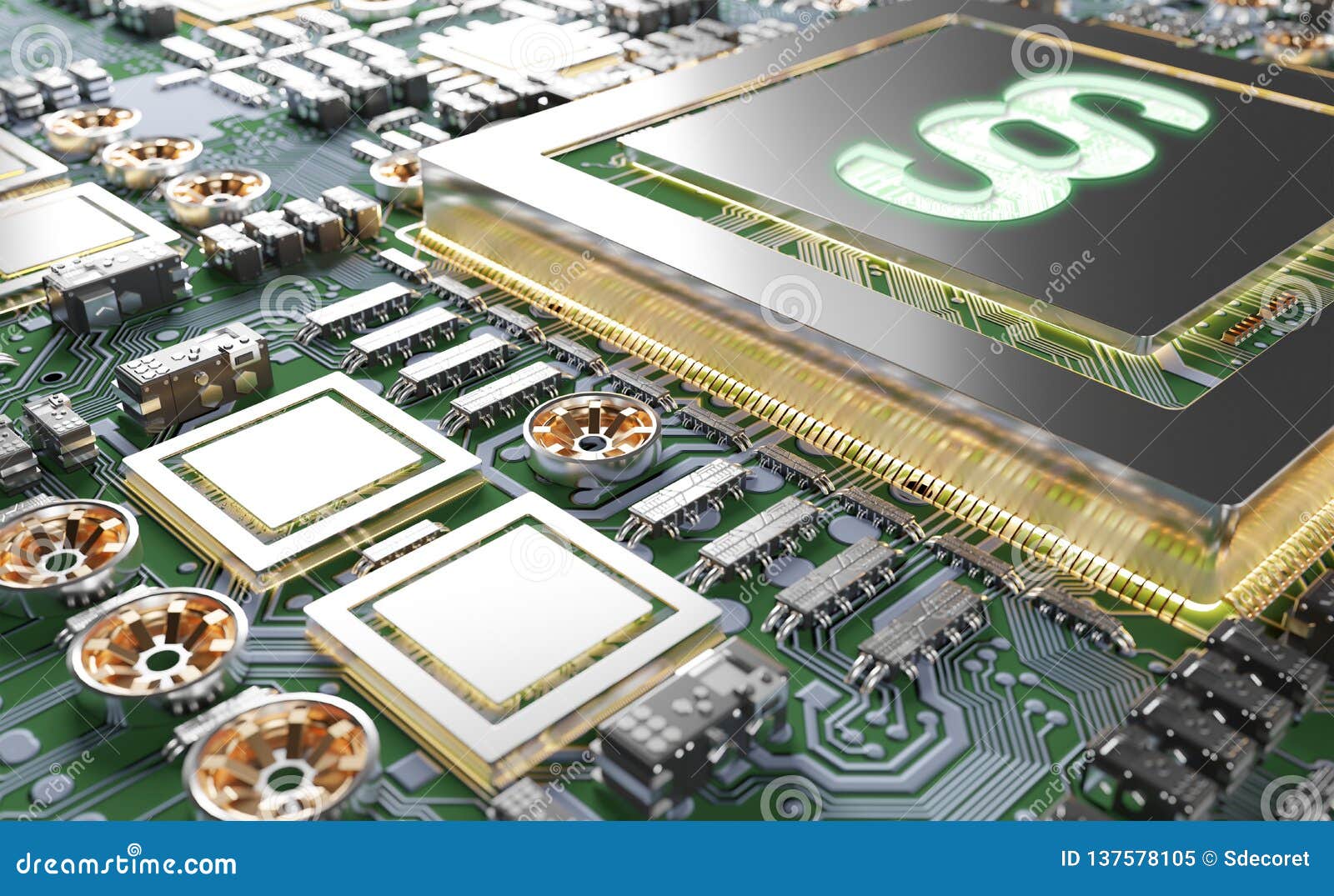 Cyber Law on a GPU Concept 3D Rendering Stock Illustration ...