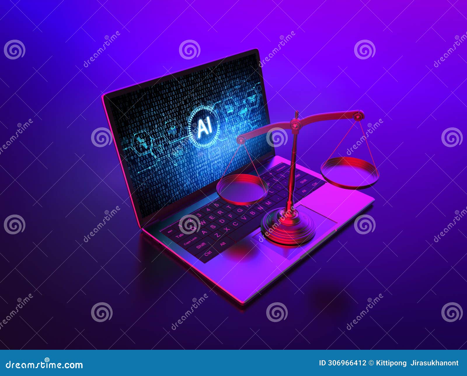 Cyber Law or Internet Law Concept with Law Scale and Artificial ...