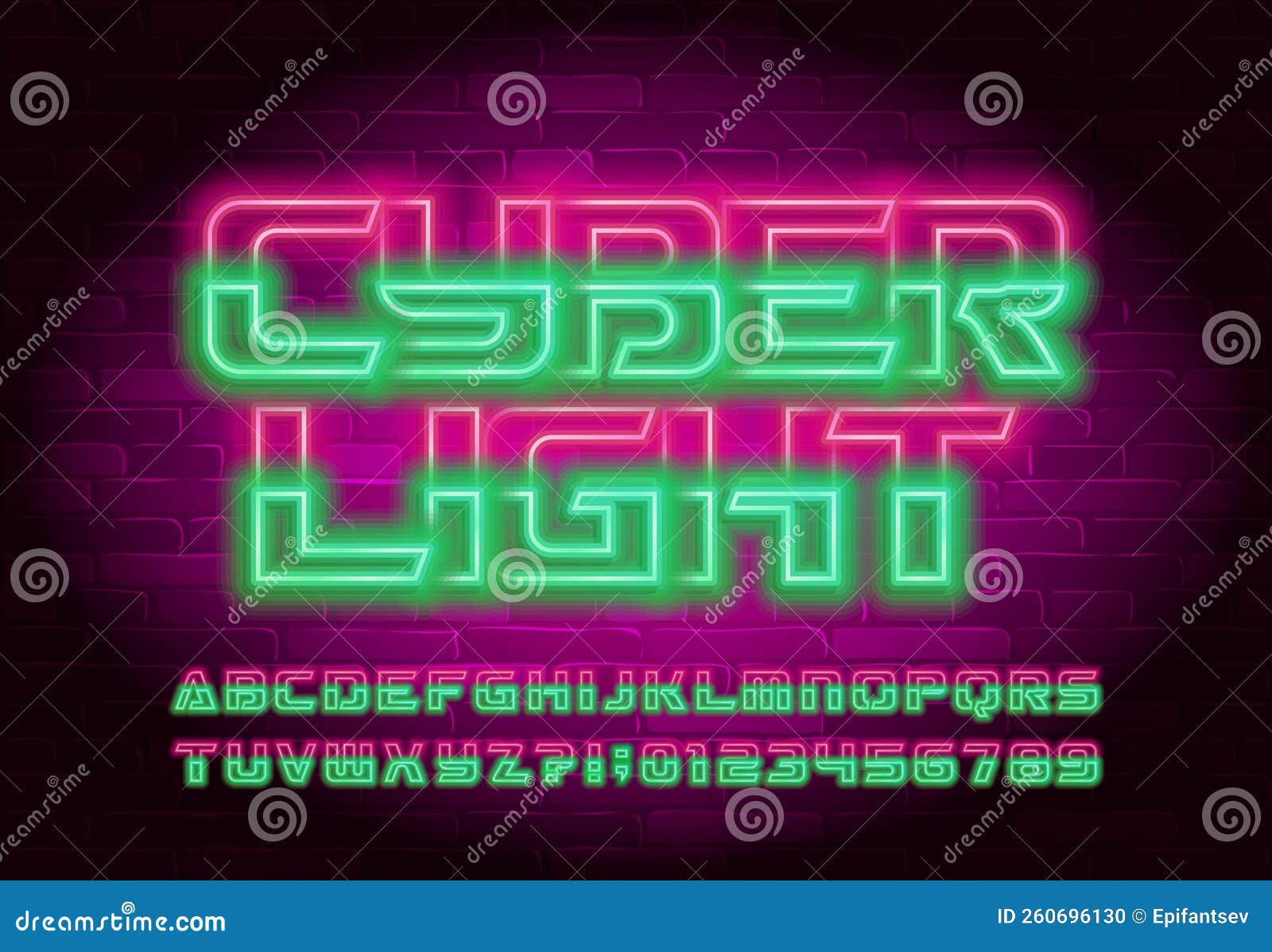 Cyber Alphabet Font. Neon Electronic Letters And Numbers. Vector ... Cyber Alphabet Font. Neon Electronic Letters And Numbers. Vector ...