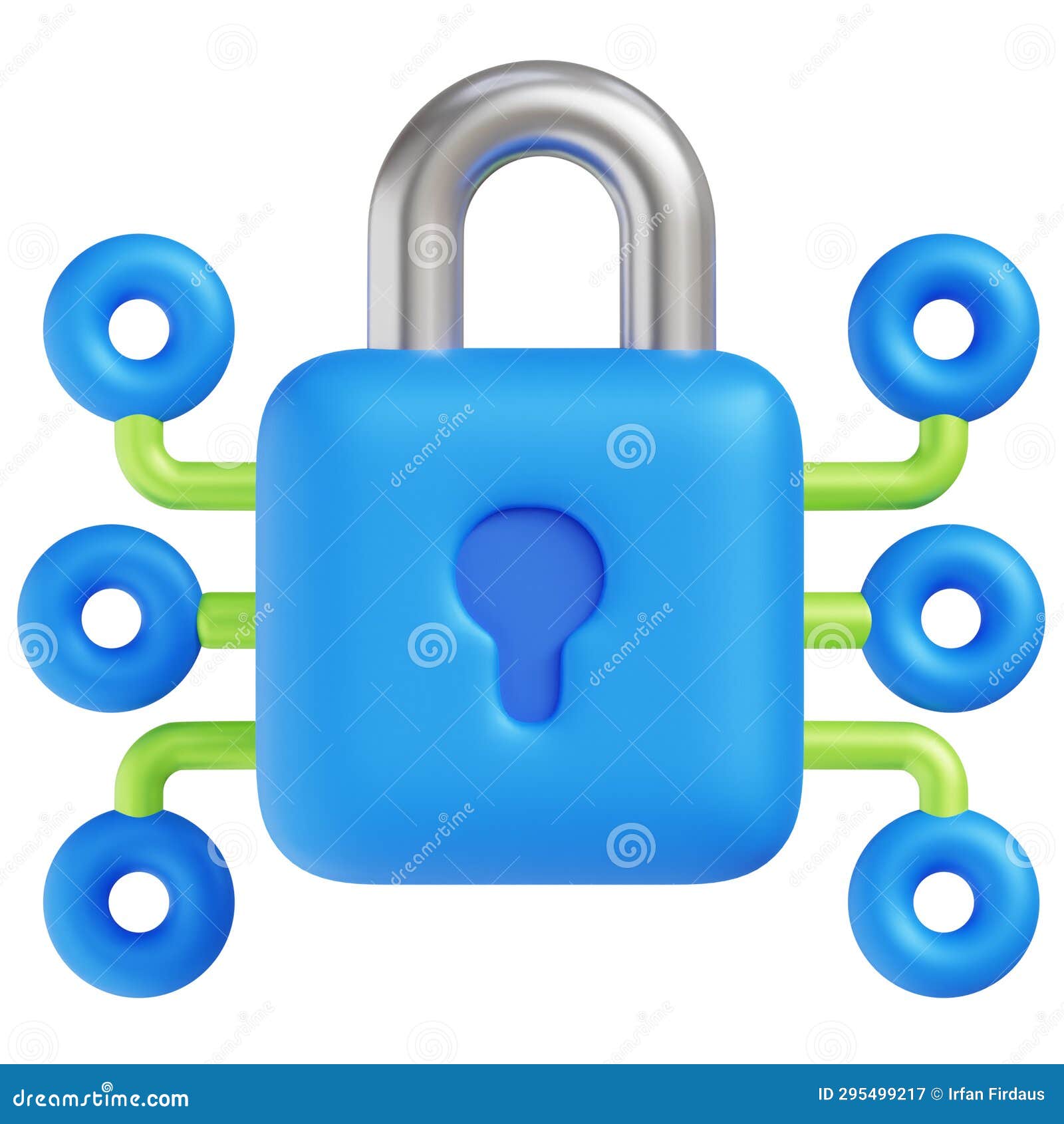 Cyber lock 3D icon stock illustration. Illustration of render - 295499217
