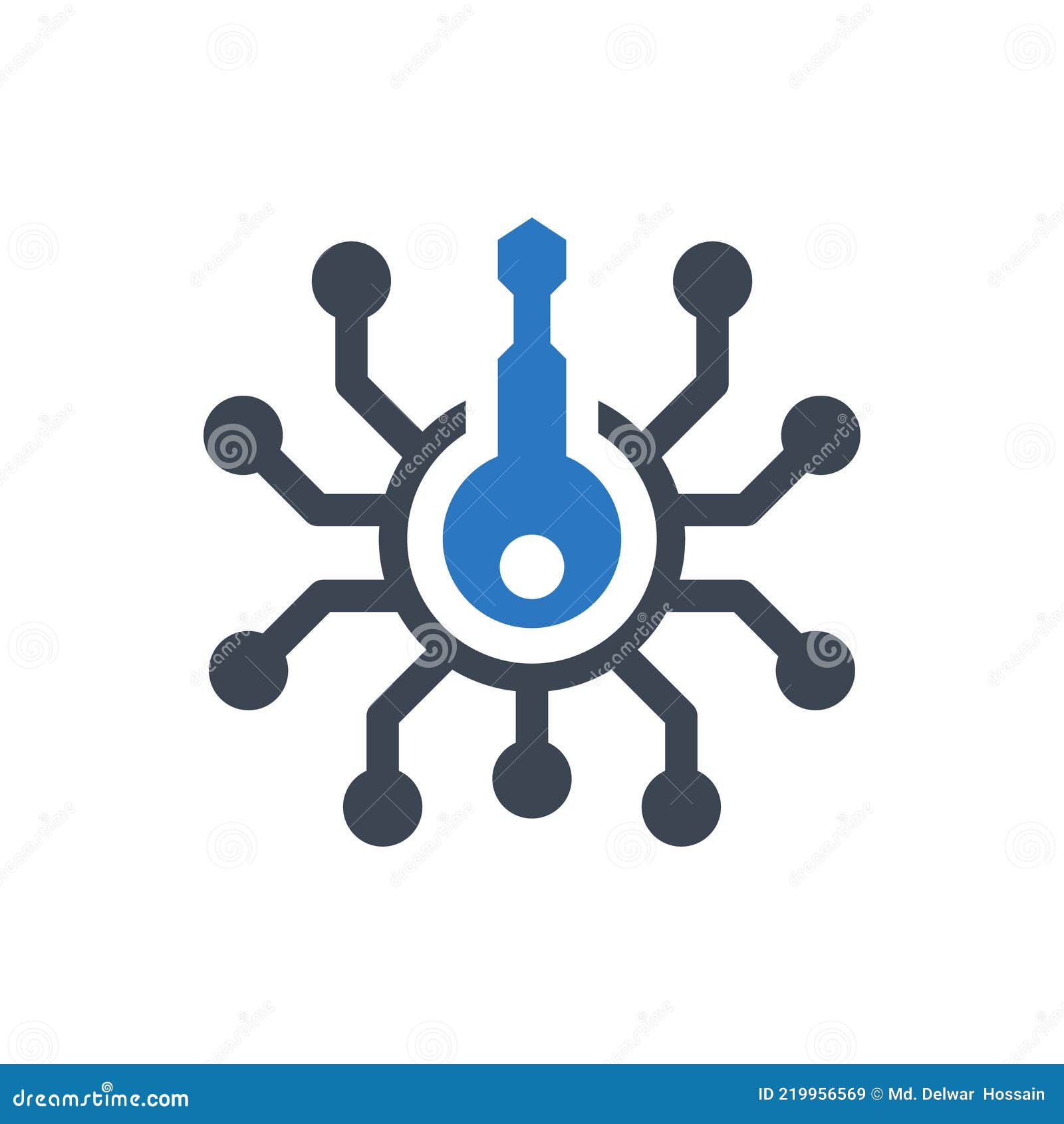 Cyber lock icon stock vector. Illustration of secure - 219956569