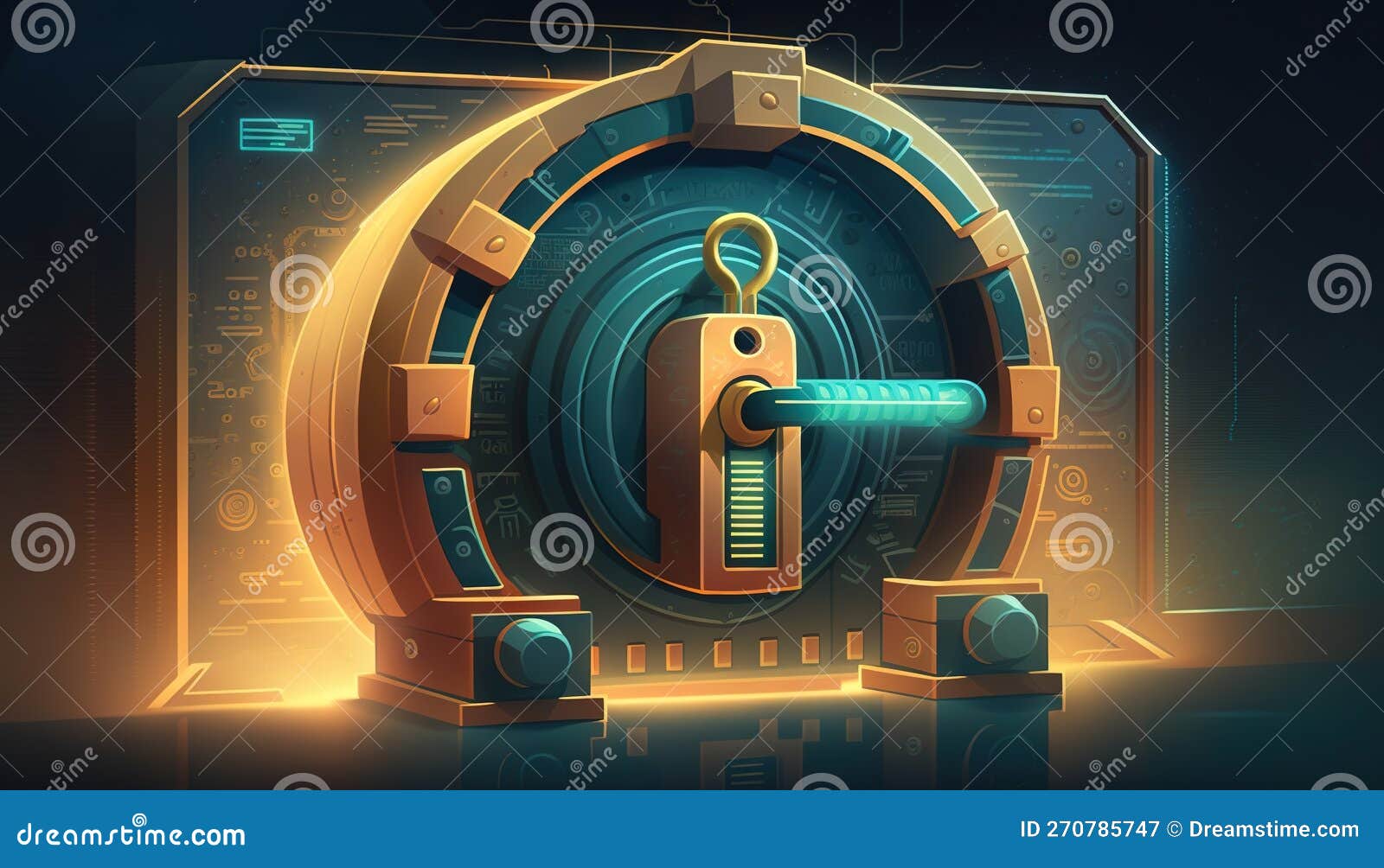 Cyber Lock and Key Abstract Illustration. Cyber Security Concept Stock ...