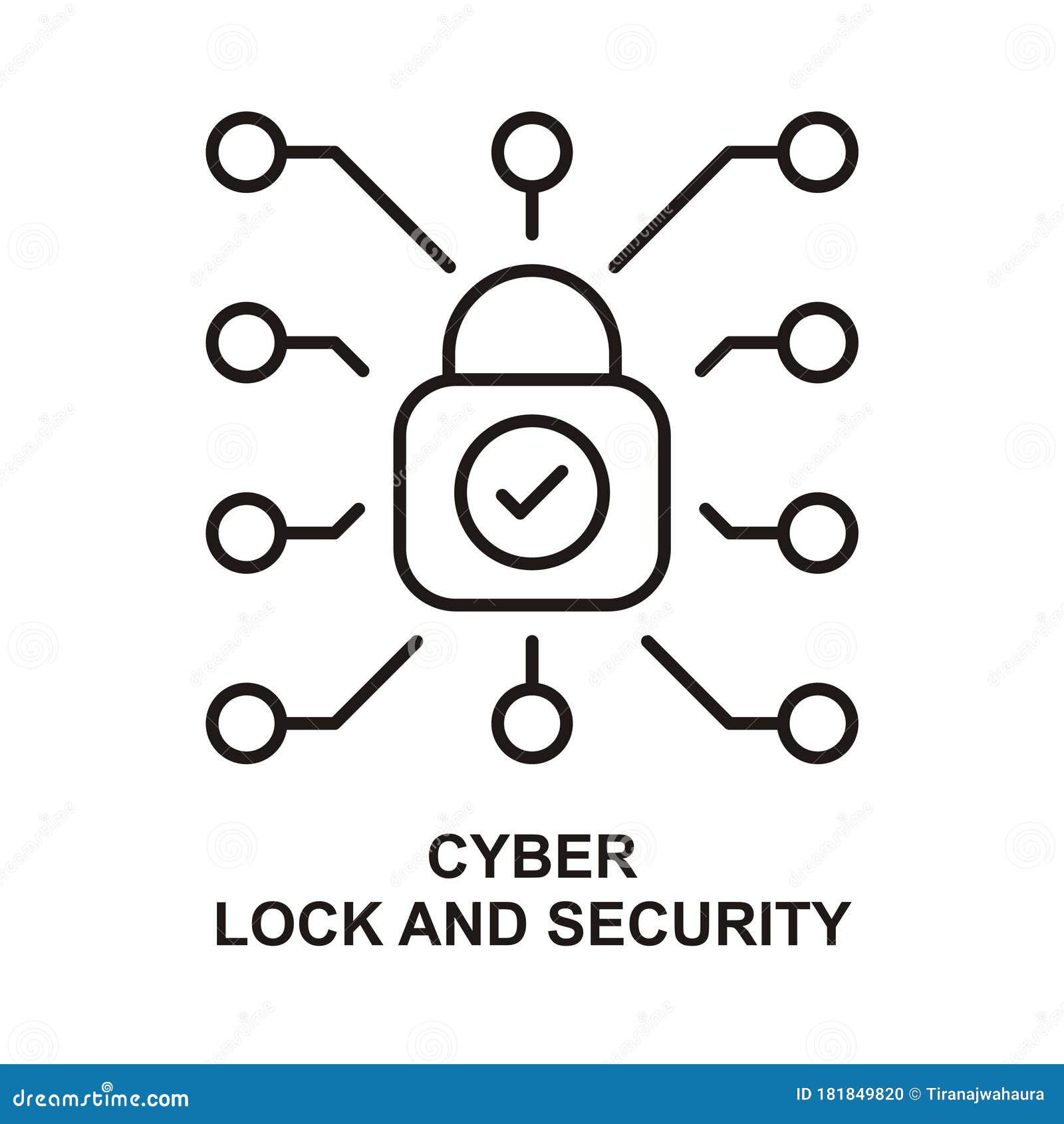 Cyber Lock and Security Icon Design. Stock Vector - Illustration of ...