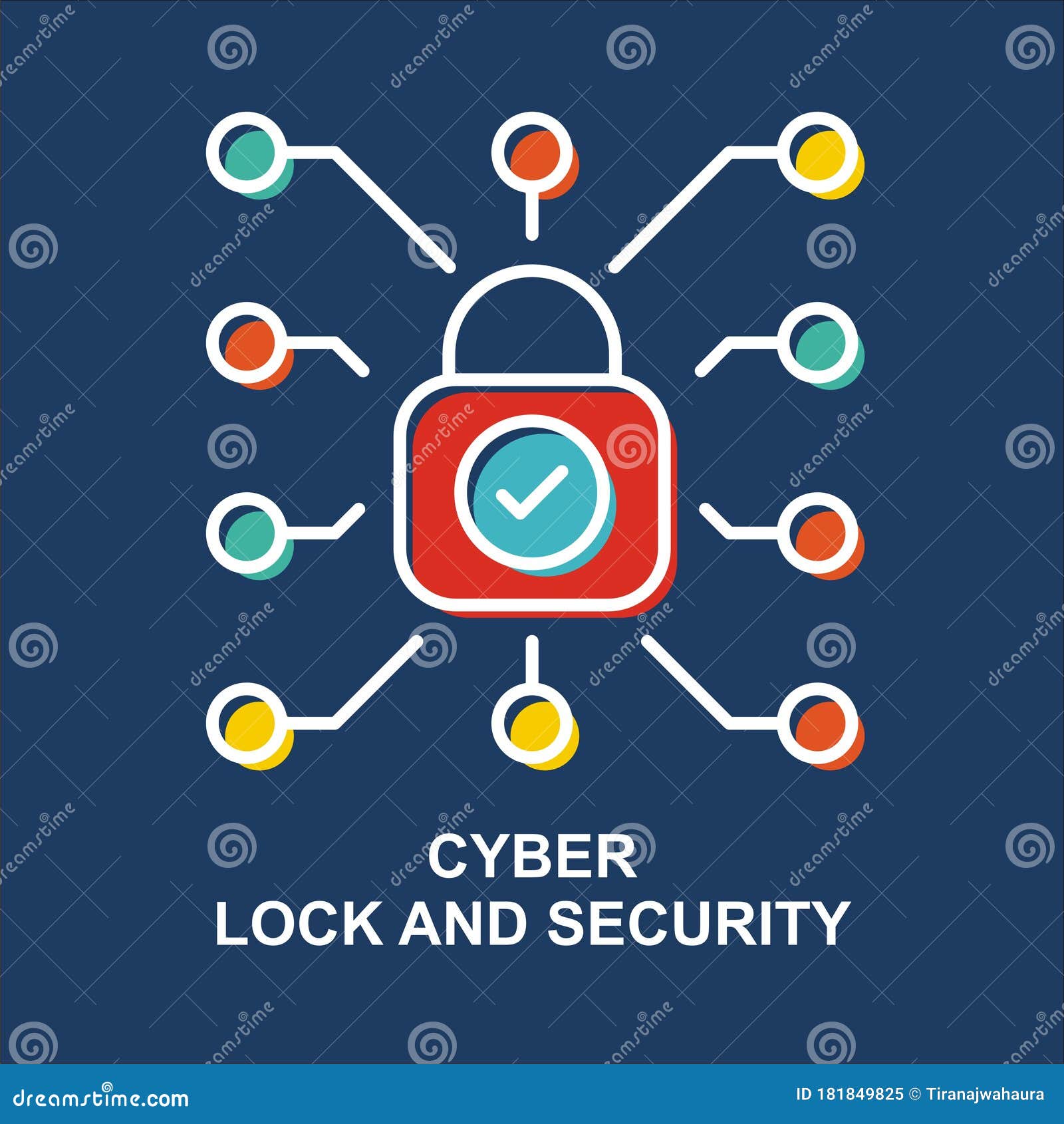 Cyber Lock and Security Icon Design. Stock Vector - Illustration of ...