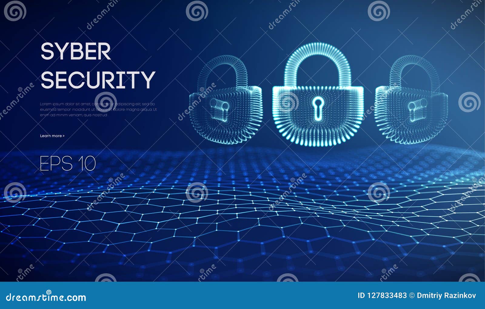 Cyber Lock Security Vector Illustration. Information Protection and it ...