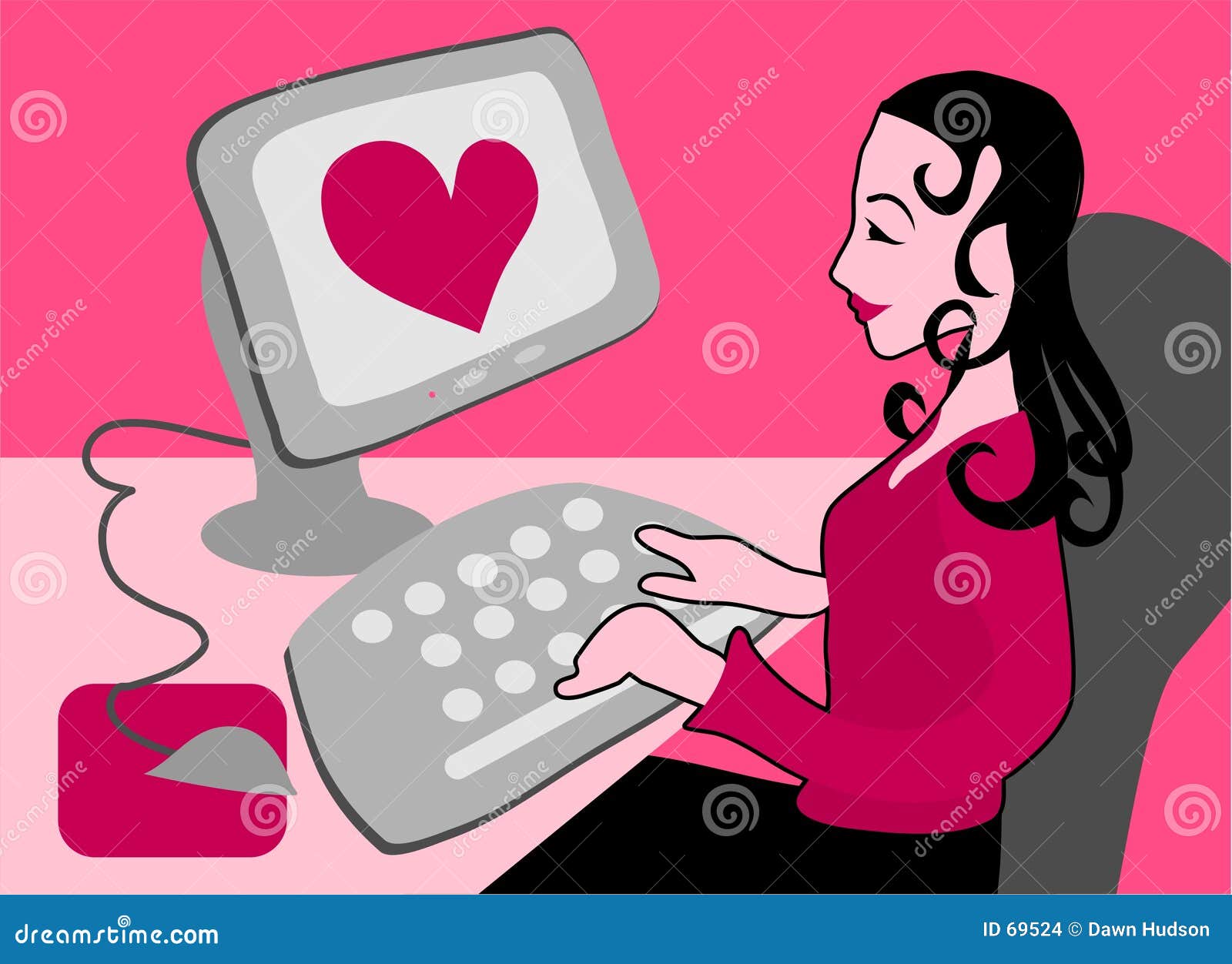 Cyber Love stock vector. Illustration of computers, date - 69524