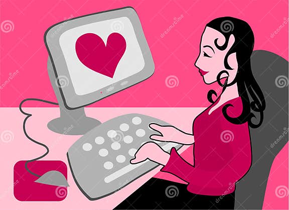 Cyber Love stock vector. Illustration of computers, date - 69524