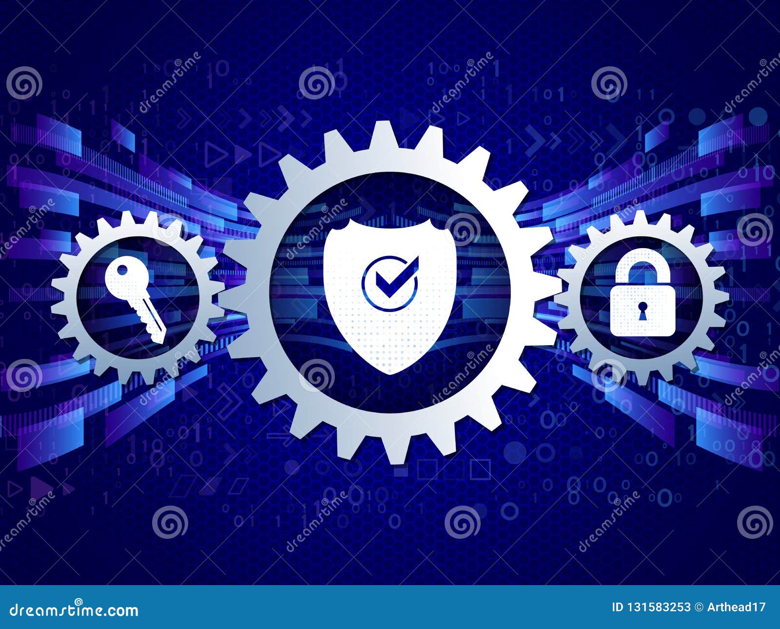 Cyber Mechanism with Key, Shield and Padlock for Internet Protection ...