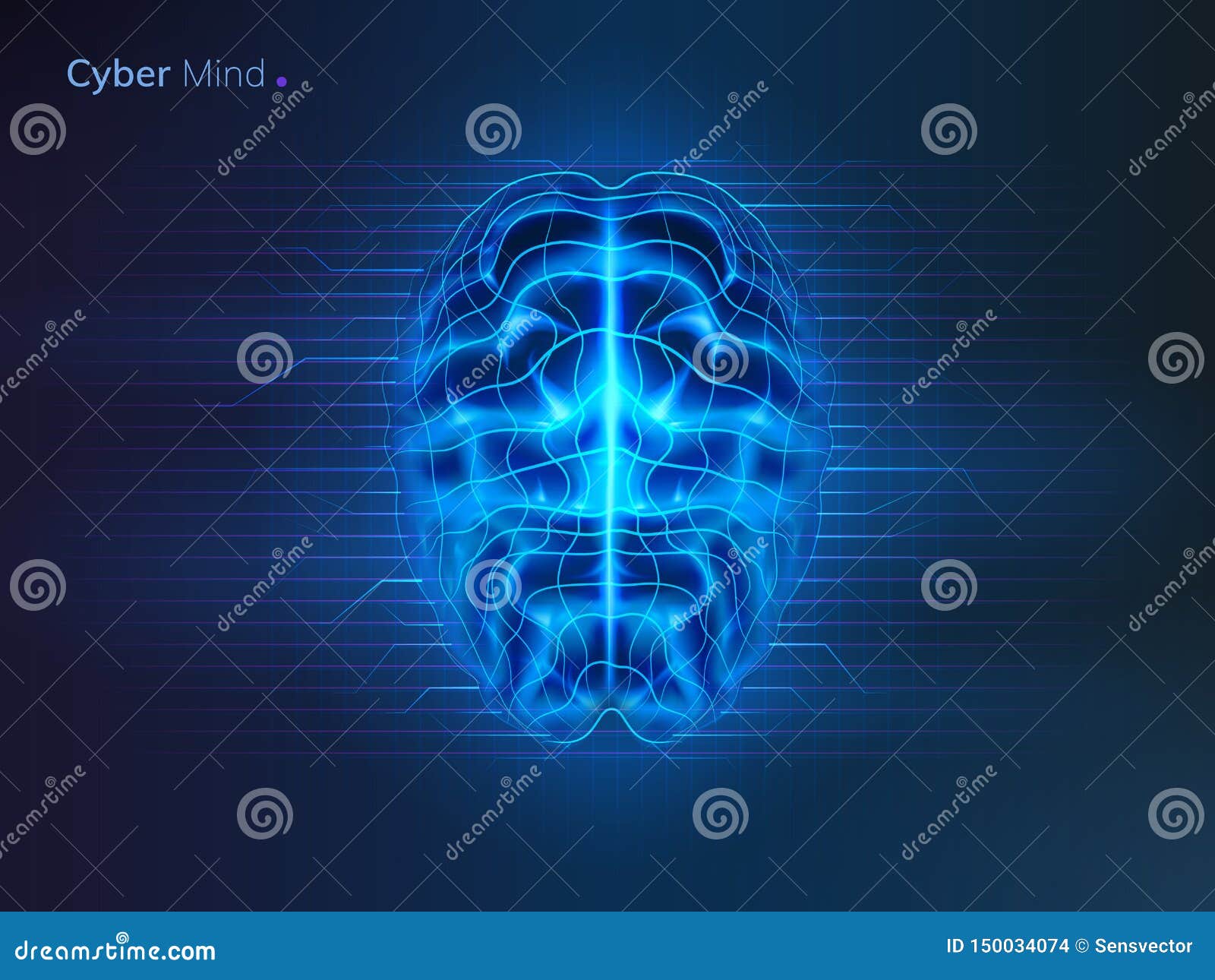 Cyber Mind or Artificial Intelligence Brain Stock Vector - Illustration ...