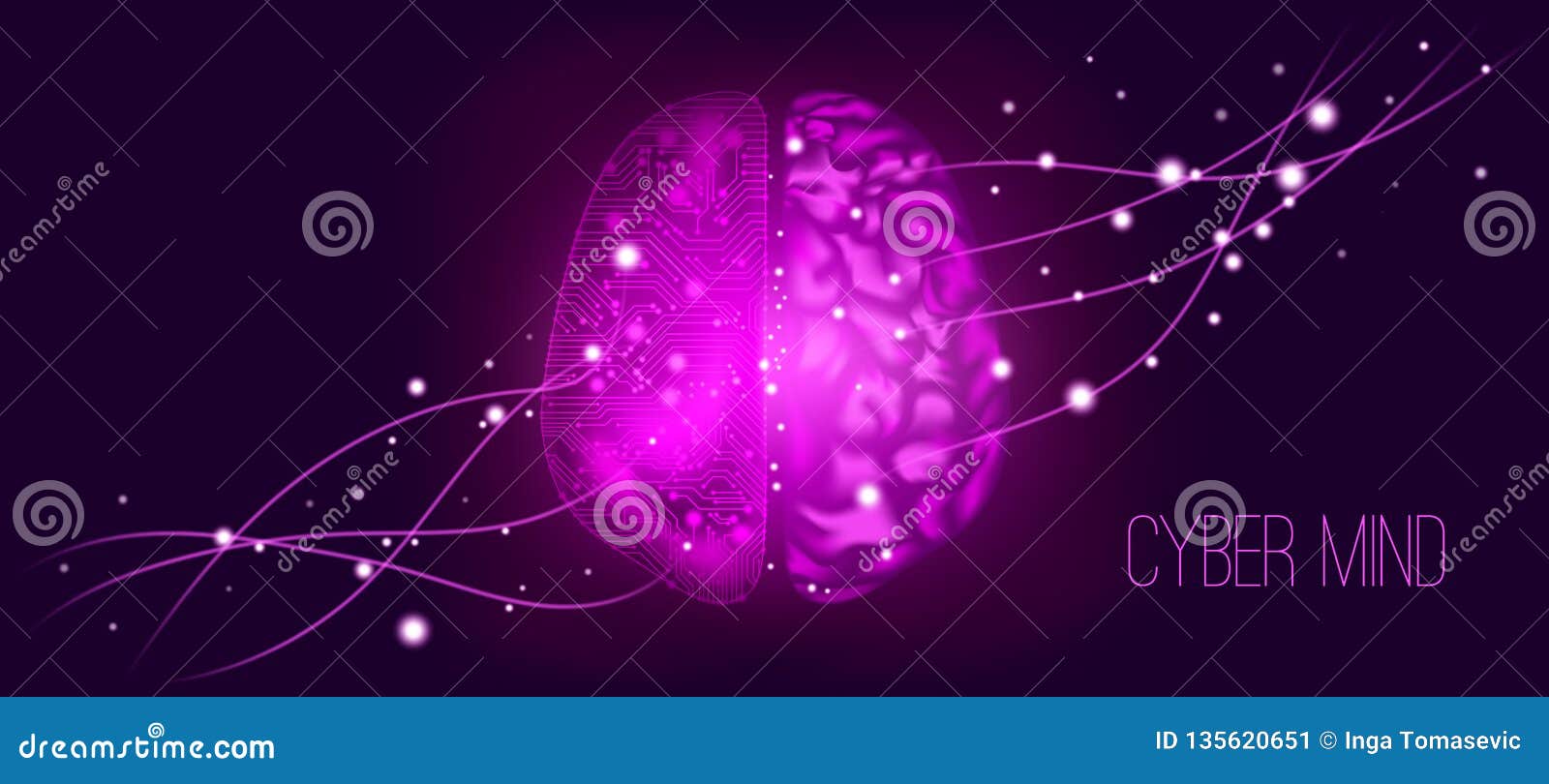 Cyber Mind with Artificial Intelligence Concept. Stock Vector ...