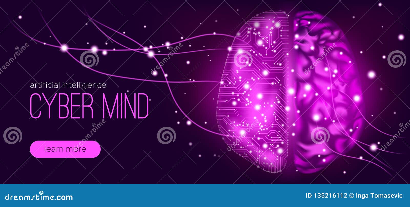 Cyber Mind with Artificial Intelligence Concept. Stock Vector ...