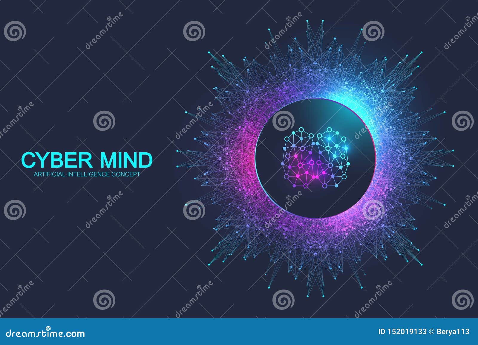 Cyber Mind and Artificial Intelligence Concept. Neural Networks and ...