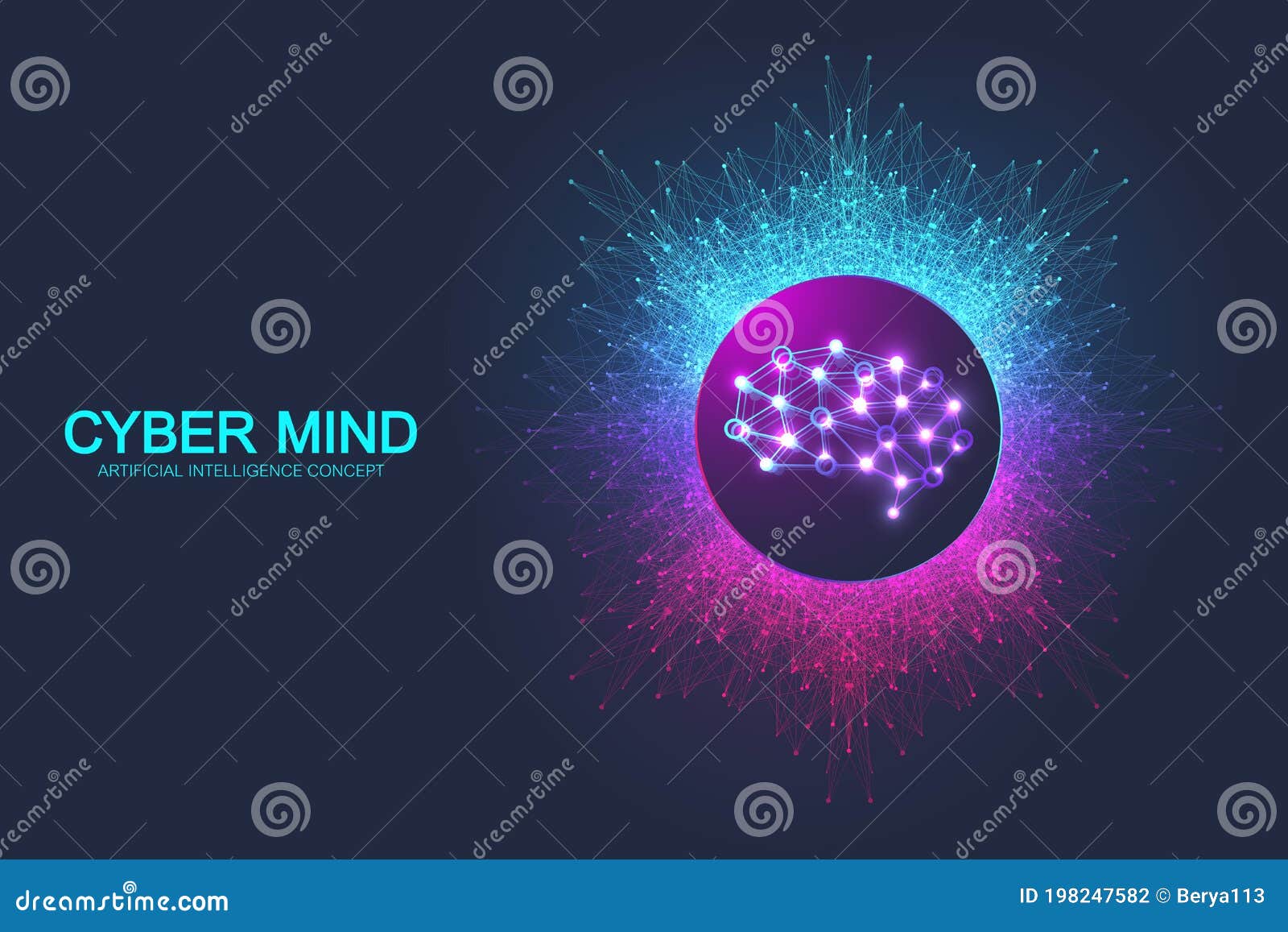 Cyber Mind and Artificial Intelligence Concept. Neural Networks and ...